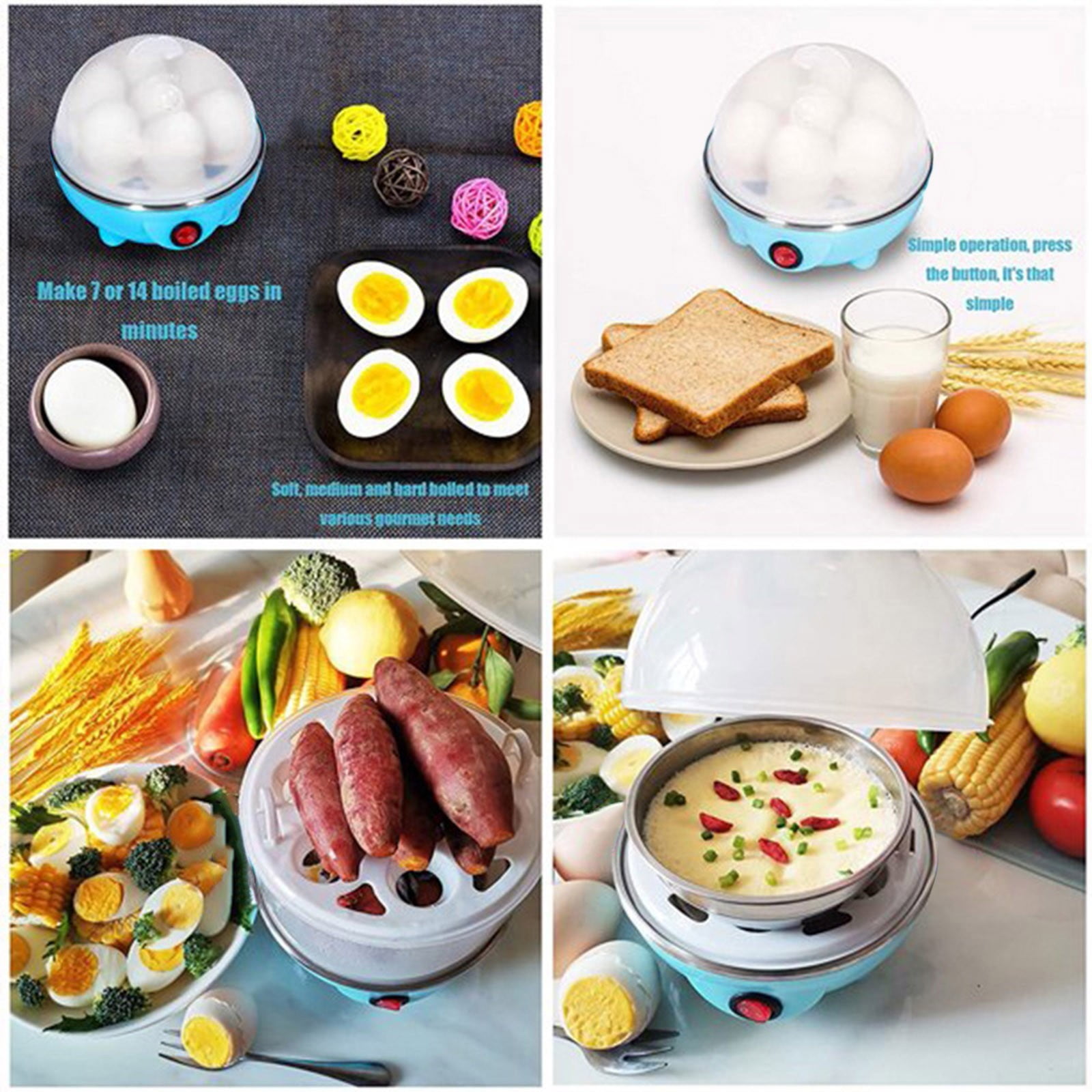 Egg Steamer, Blue Cooking Molds, Multifunctional Egg Steamer Egg Cooker ...
