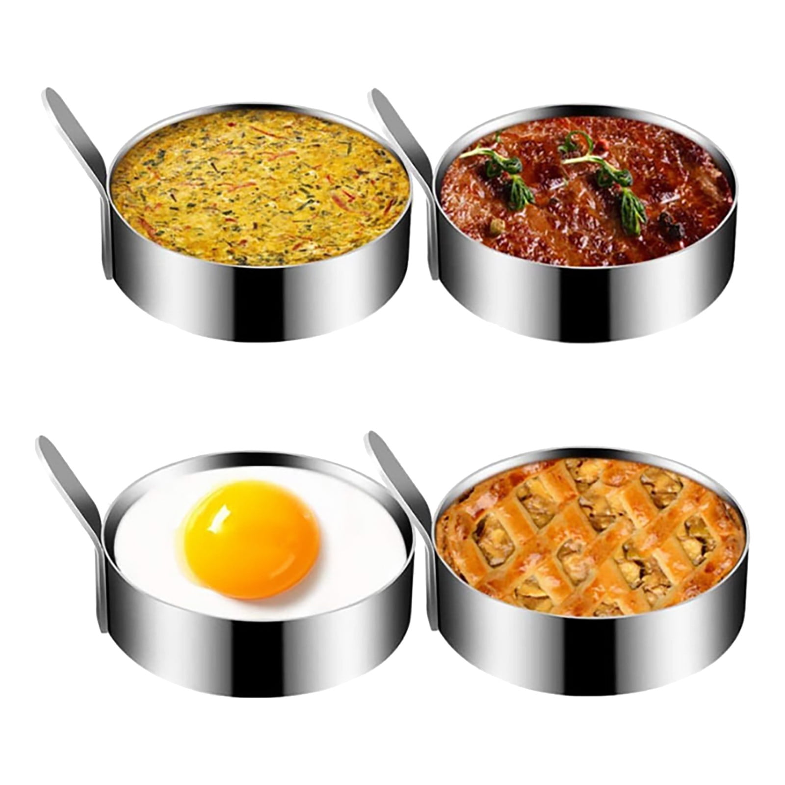 Egg Steamer, Yoaney 4Pcs Thickened 304 Stainless Steel Omelette Round ...