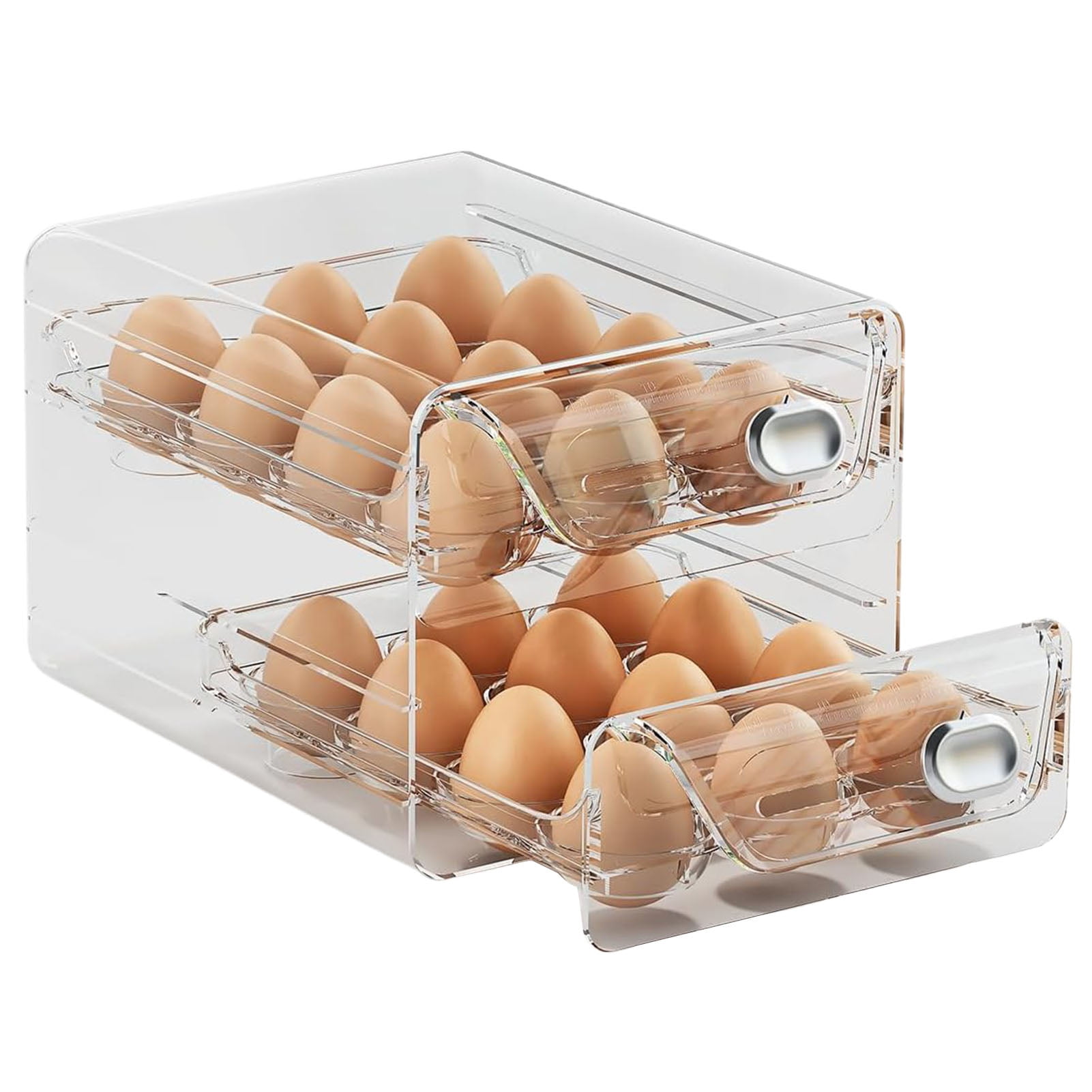 Egg Storage Box 2-tier Egg Drawer Organizer Egg Storage Container with ...