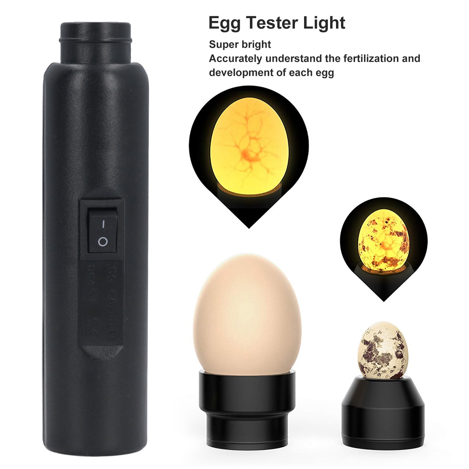 Egg Tester Light: Professional Candling Lamp With Adaptable Attachments ...