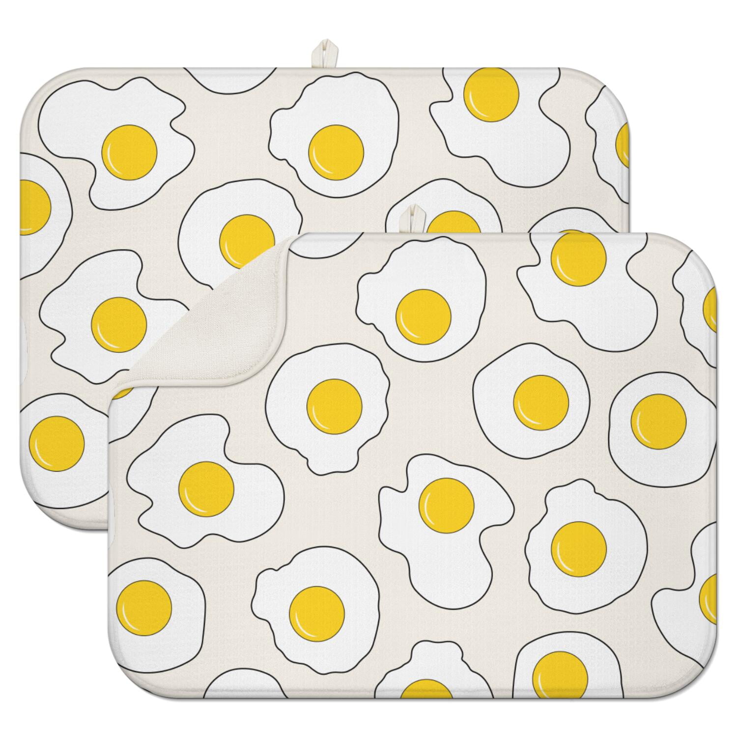 Egg and Toast Coffee Mat – Ultra Absorbent Microfiber Spill Mat with ...
