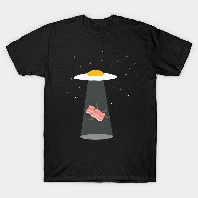 Egg UFO Beam Bacon Tee Breakfast Food Graphic Cosmic Cooking Humor ...