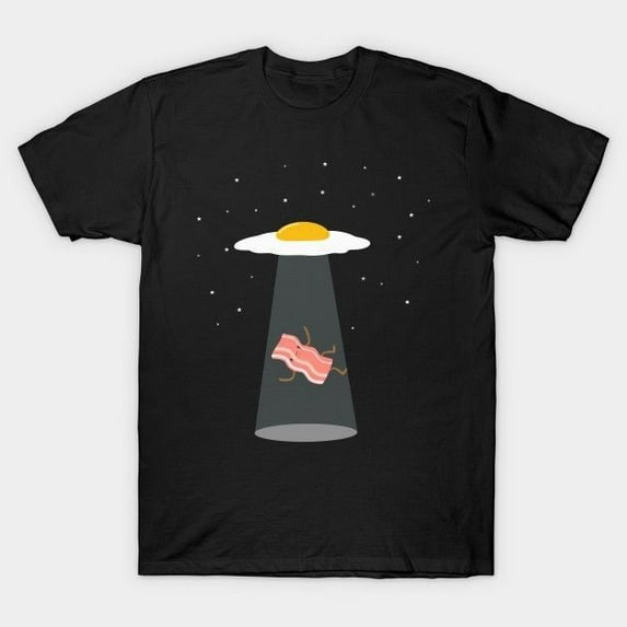 Egg UFO Beam Bacon Tee Breakfast Food Graphic Cosmic Cooking Humor ...