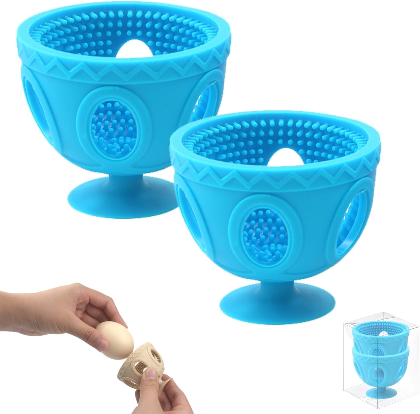 Egg Wash and Brush, 2Pcs 2025 New Silicone Egg Washer, Egg Scrubber for ...
