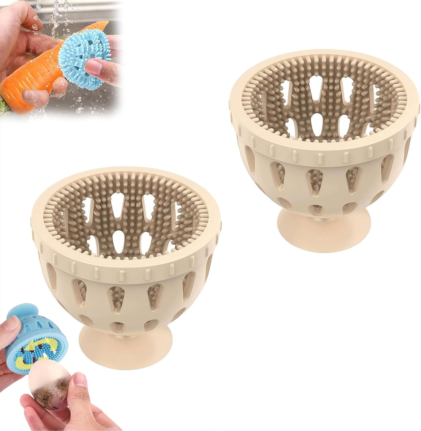 Egg Washer for Fresh Eggs, Silicone Chicken Egg Cleaner Scrubber Brush ...