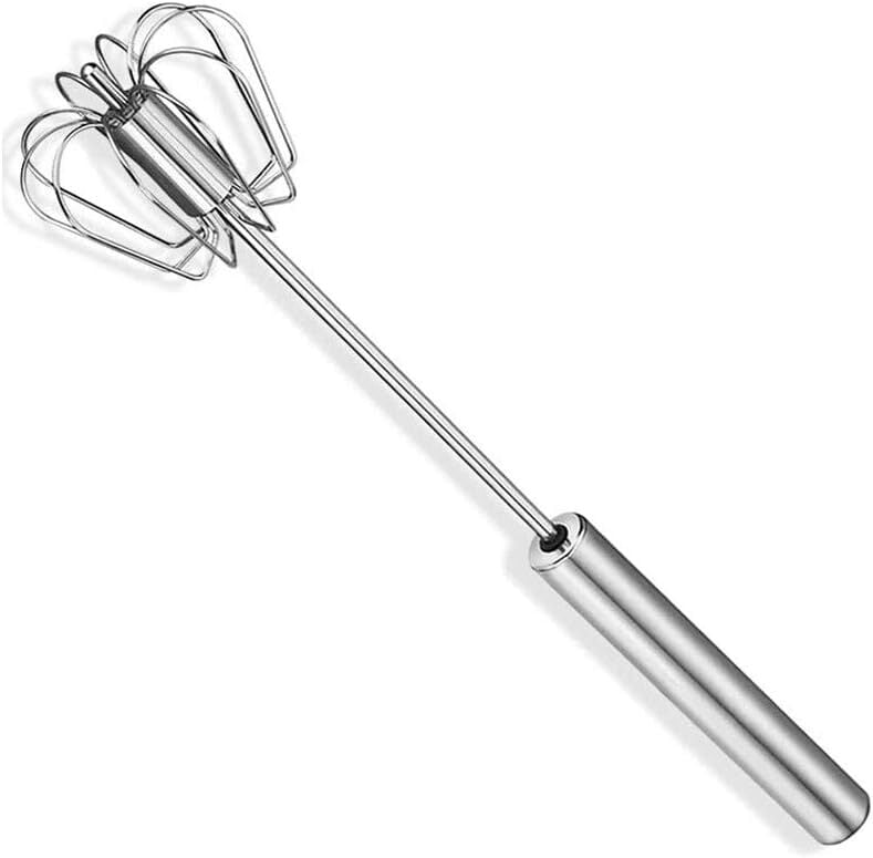 Egg Whisk, 12 Inch Semi-Automatic Egg Beater Stainless Steel Hand ...
