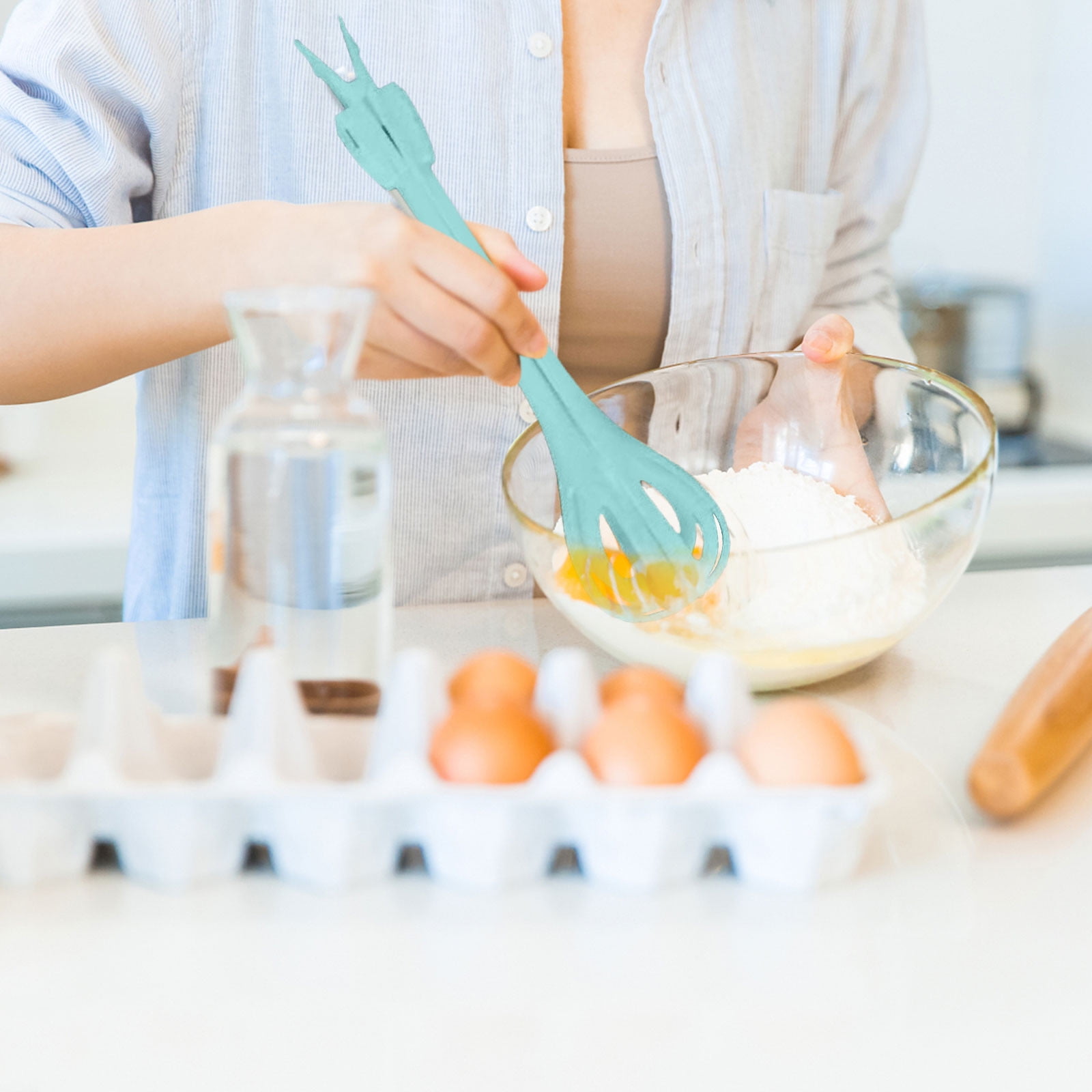Egg Whisk New Silicone Line Eggbeater Household Baking Small Clear ...