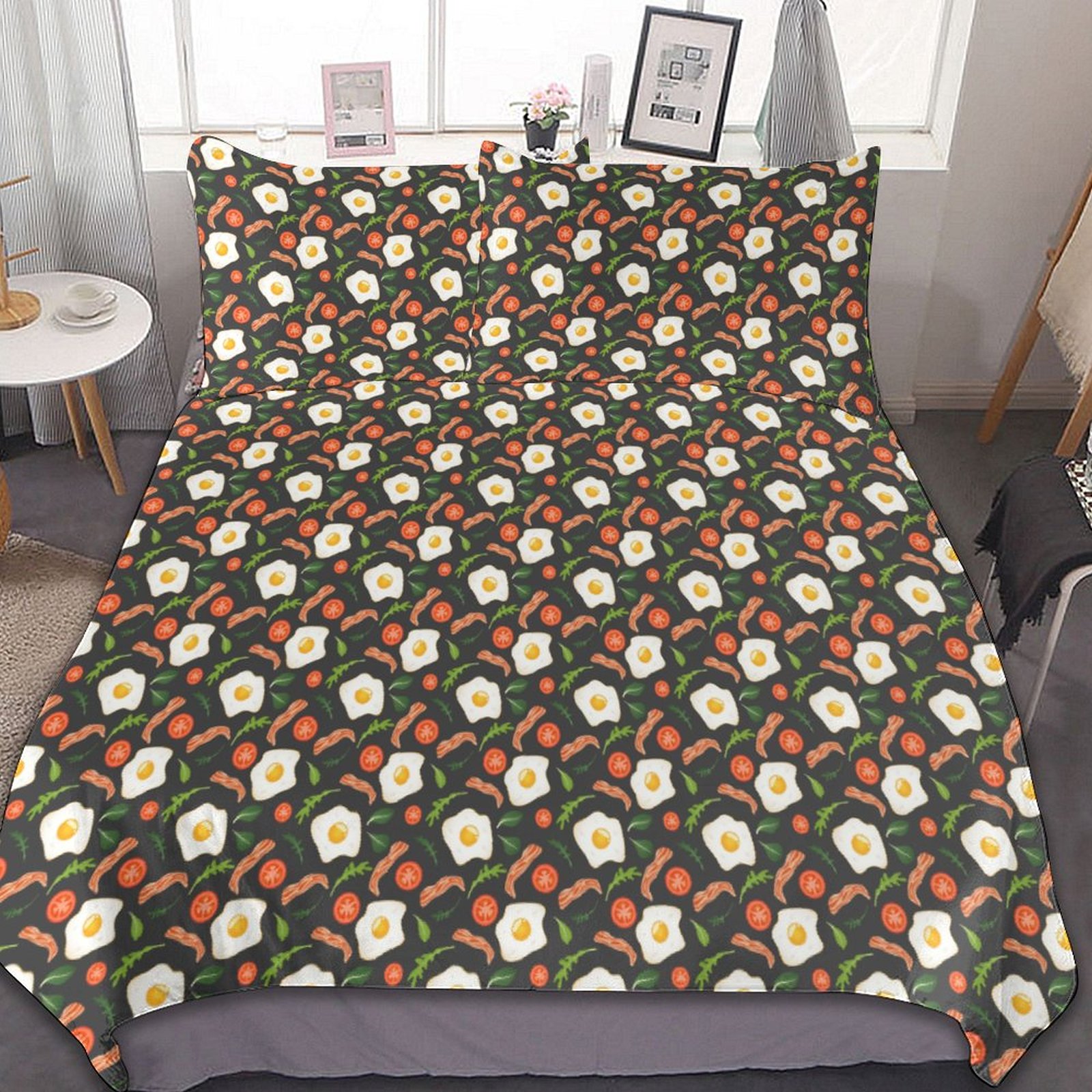 Egg Yolk Pattern Full Bedding Sets 3 Piece (1 Quilt Cover, 2 Pillow ...