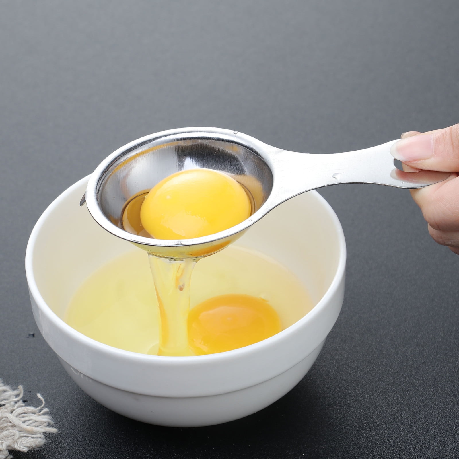 Egg Yolk Separator Stainless Steel Egg White Separator Long Handled Egg ...