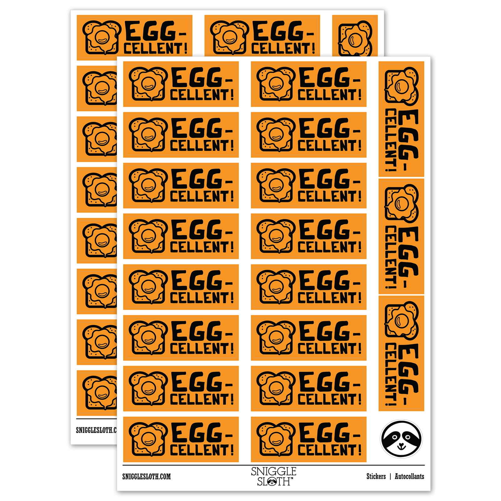 Egg-cellent Excellent Egg on Toast Teacher Student School Sticker Set ...