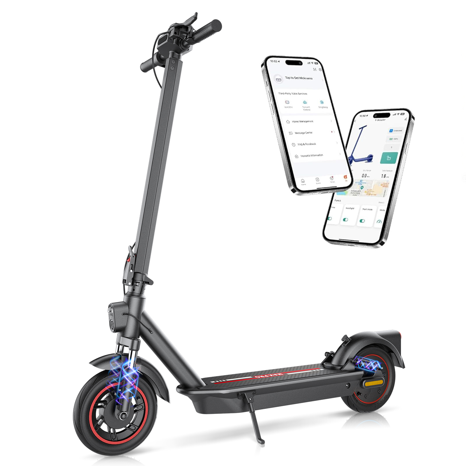 EggKing 500W Electric Scooter for Adults,10" Solid Tire,500W Powerful ...