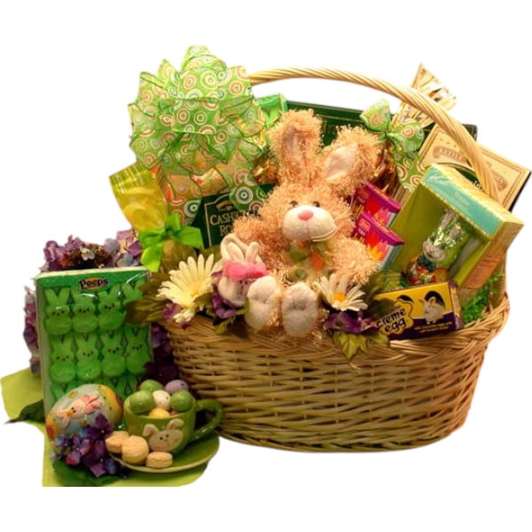 Eggcellent! Easter Gift Basket with Plush Bunny, Chocolate Eggs, Jelly ...