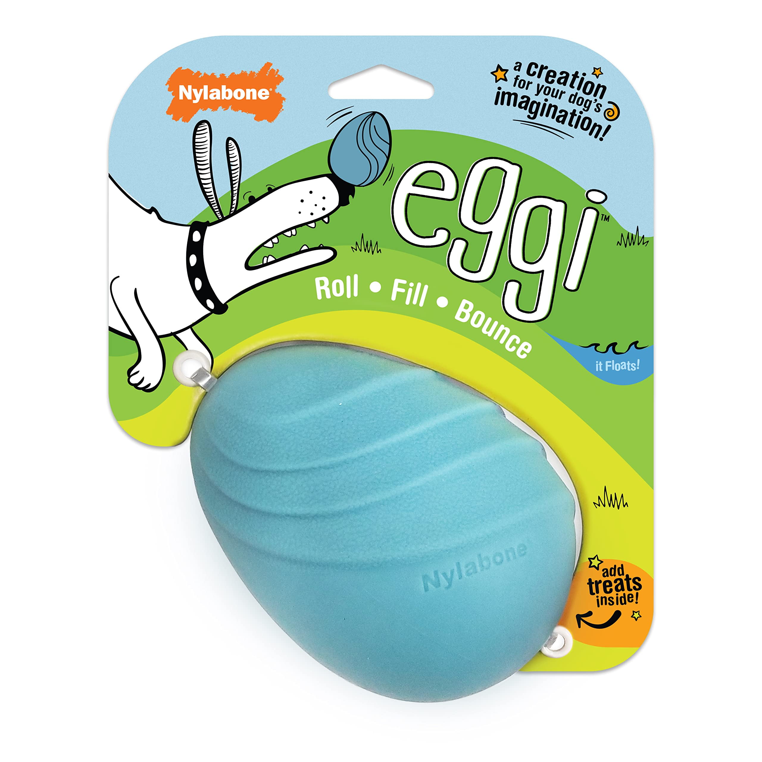 Eggi Interactive Fillable Dog Chew Toy - Lightweight Bouncy Floatable Dog Treat Toy For Creative ...