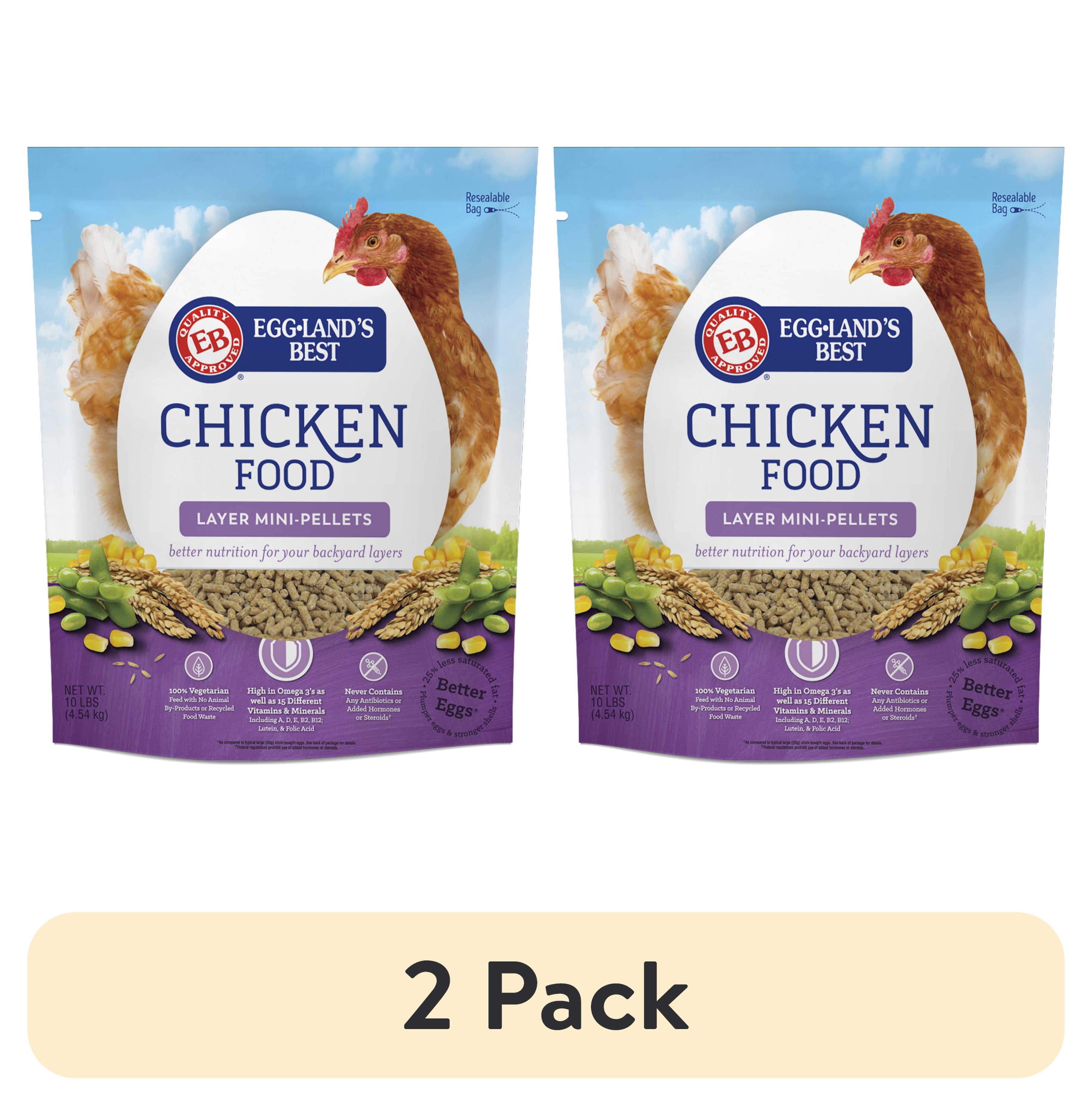 (2 pack) Eggland's Best 17% Layer Mini Pellets Chicken Feed, 10 lb ...