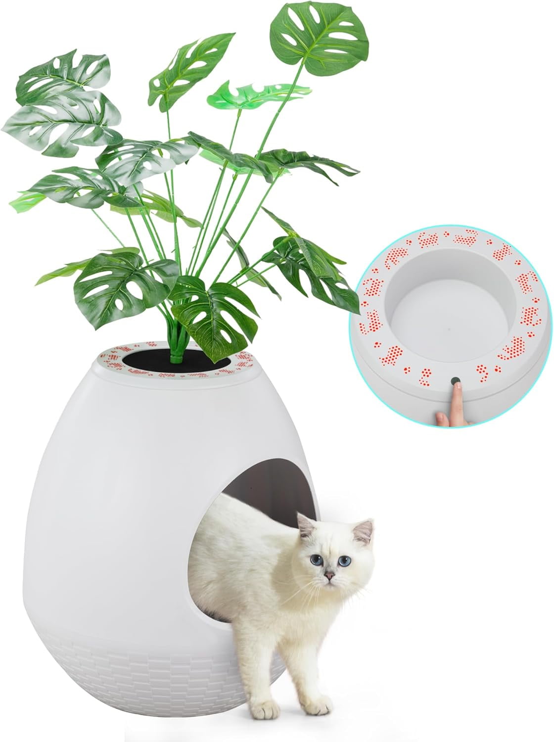 Eggloa6 Plant Cat Litter Box Hidden Kitty Litter Box Plant Odor Control ...