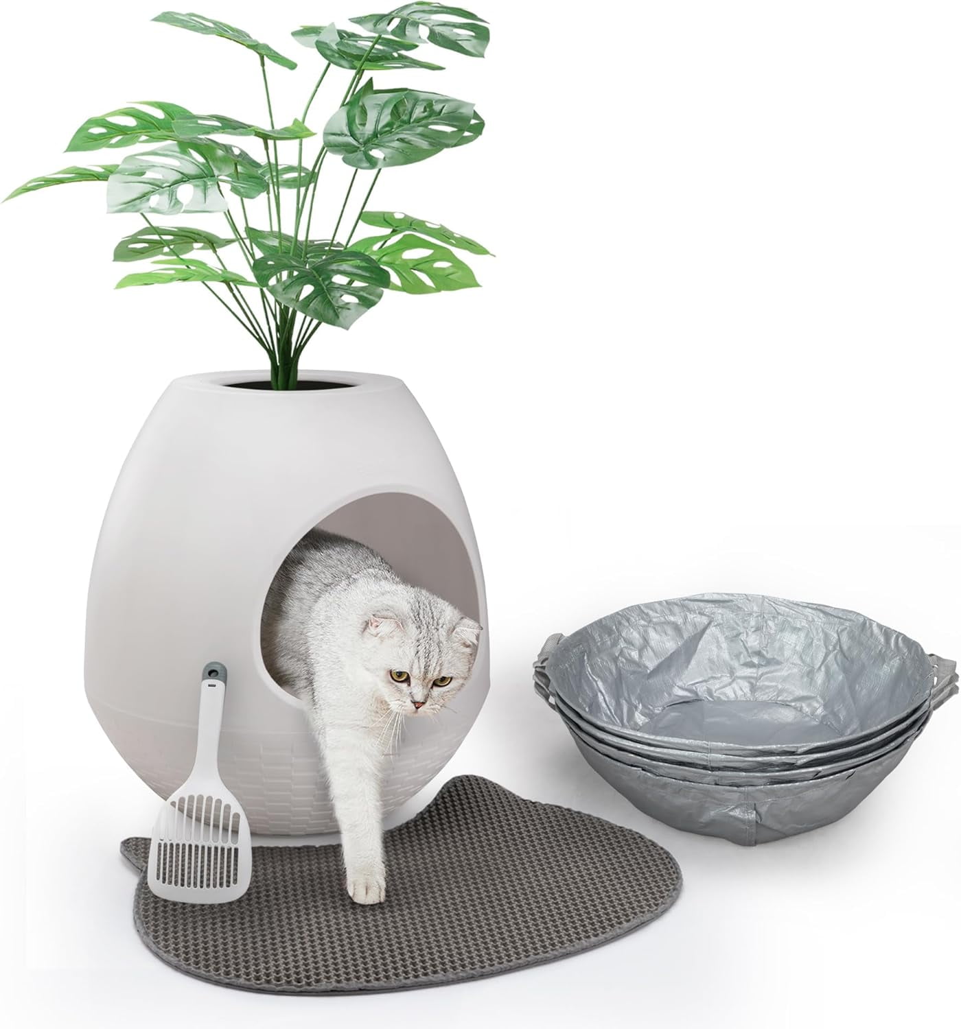 Eggloa6 Plant Large Cat Hidden Litter Box with 4X Litter Box Liners ...