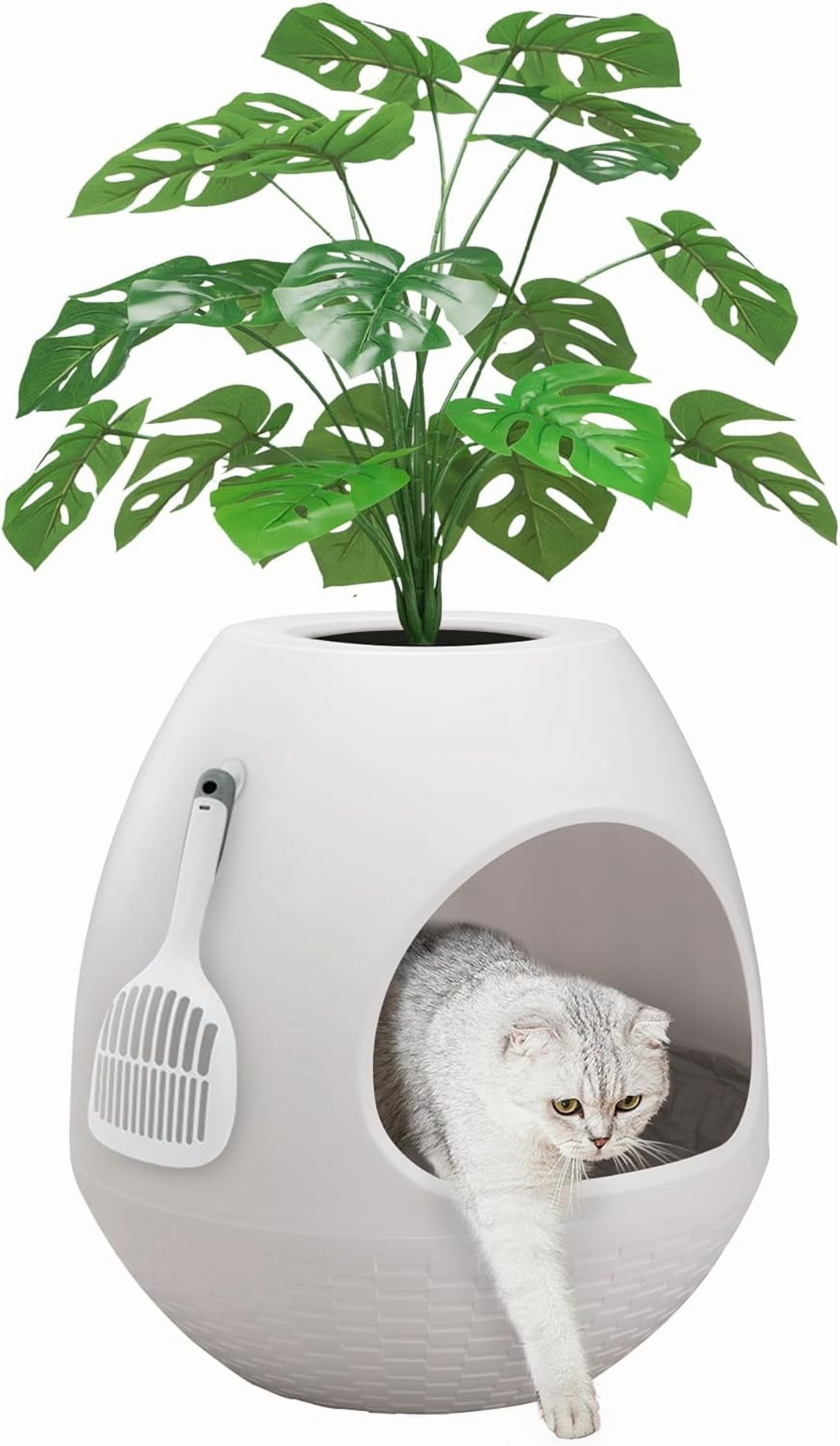 Eggloa6 Plant Litter Box, Hidden Cat Litter Box with Artificial Plants ...