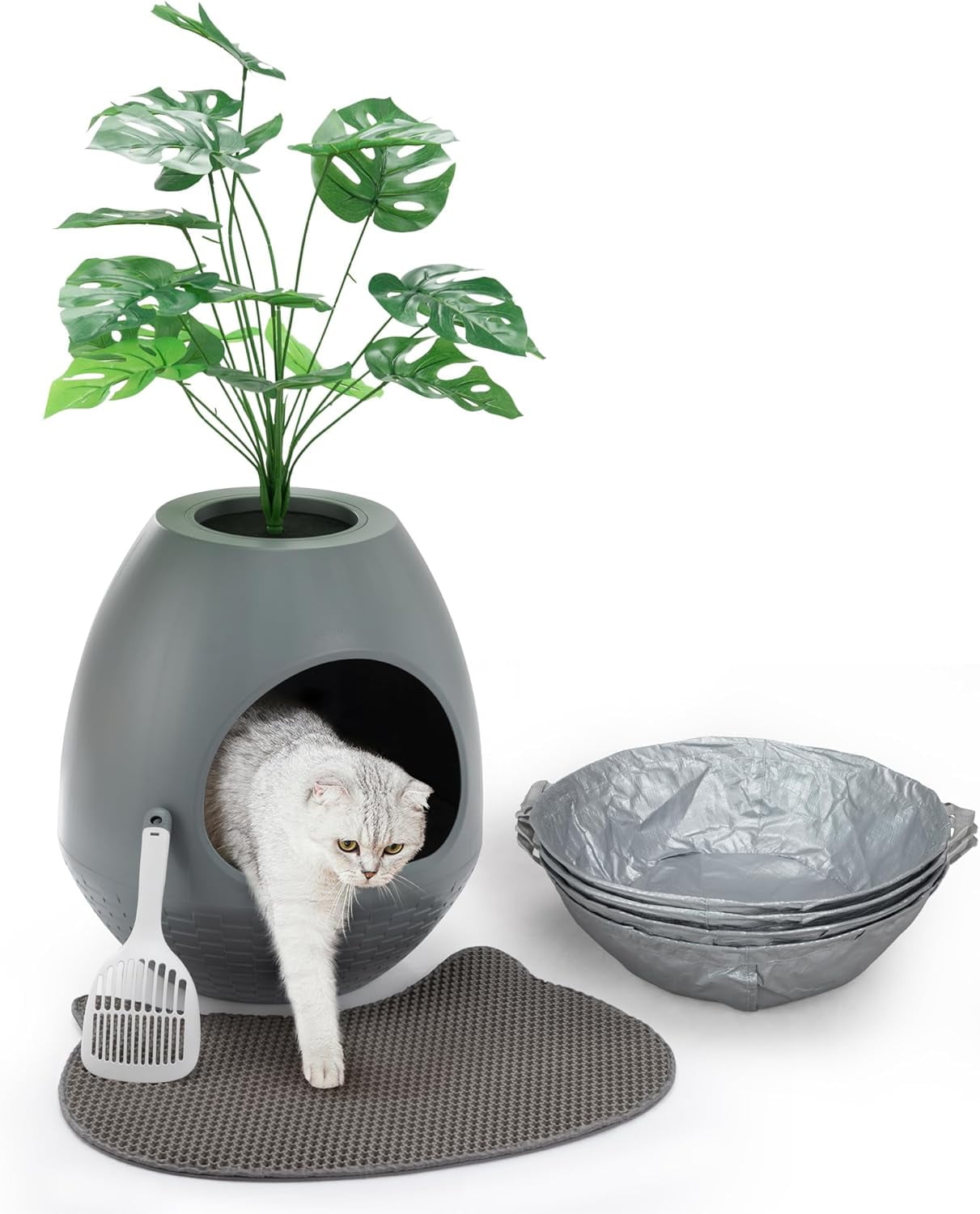 Eggloa6 Plant Litter Box Large Cat Hidden Litter Box with 4X Litter Box ...