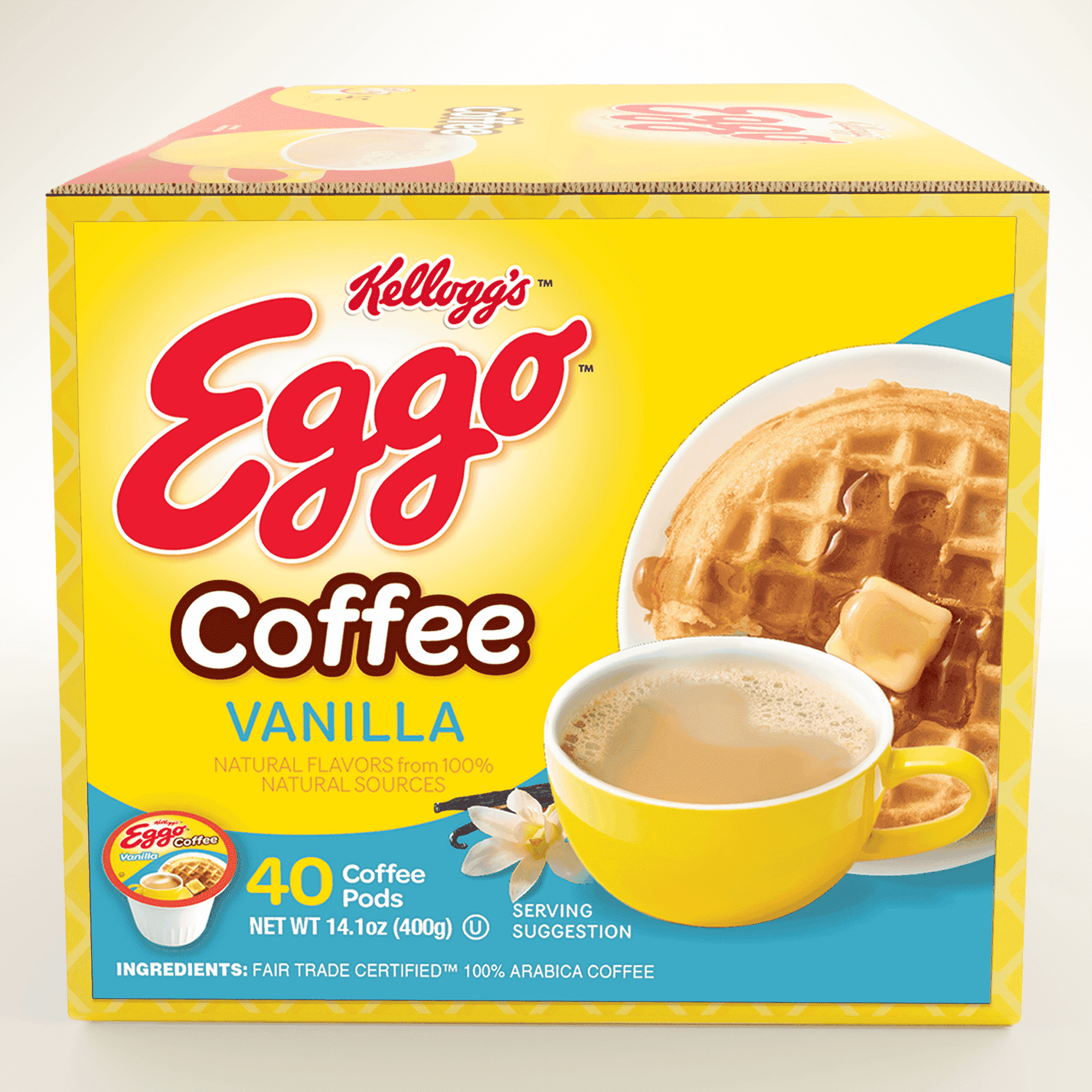 Eggo Beverages Vanilla Waffle Flavored Coffee Pods, Fair Trade, 40 ...