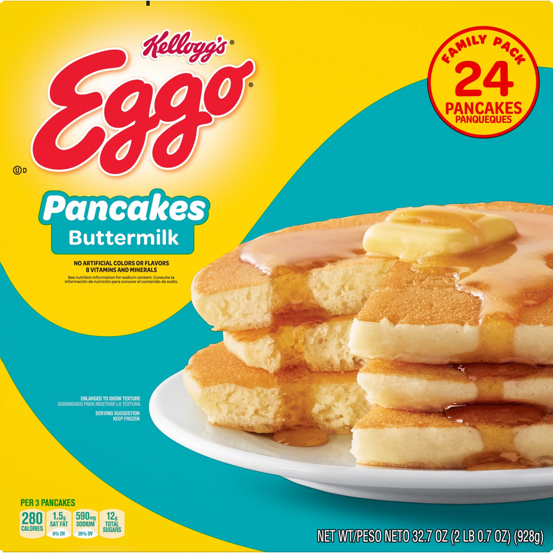 Eggo Buttermilk Pancakes, Frozen Breakfast, 32.7 oz - Walmart.com