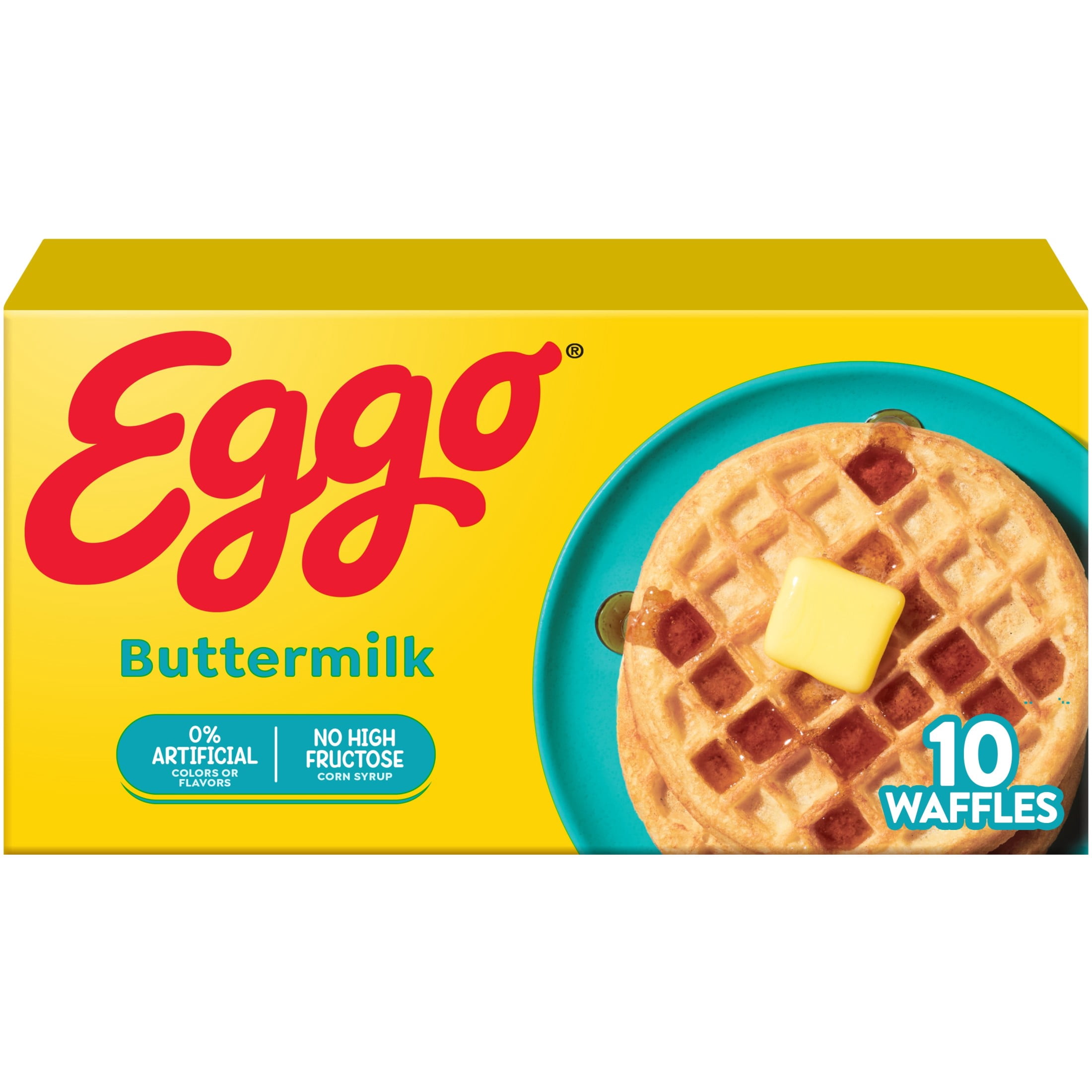 Eggo Buttermilk Waffles, Breakfast Food, 12.3 oz, 10 Count (Frozen ...