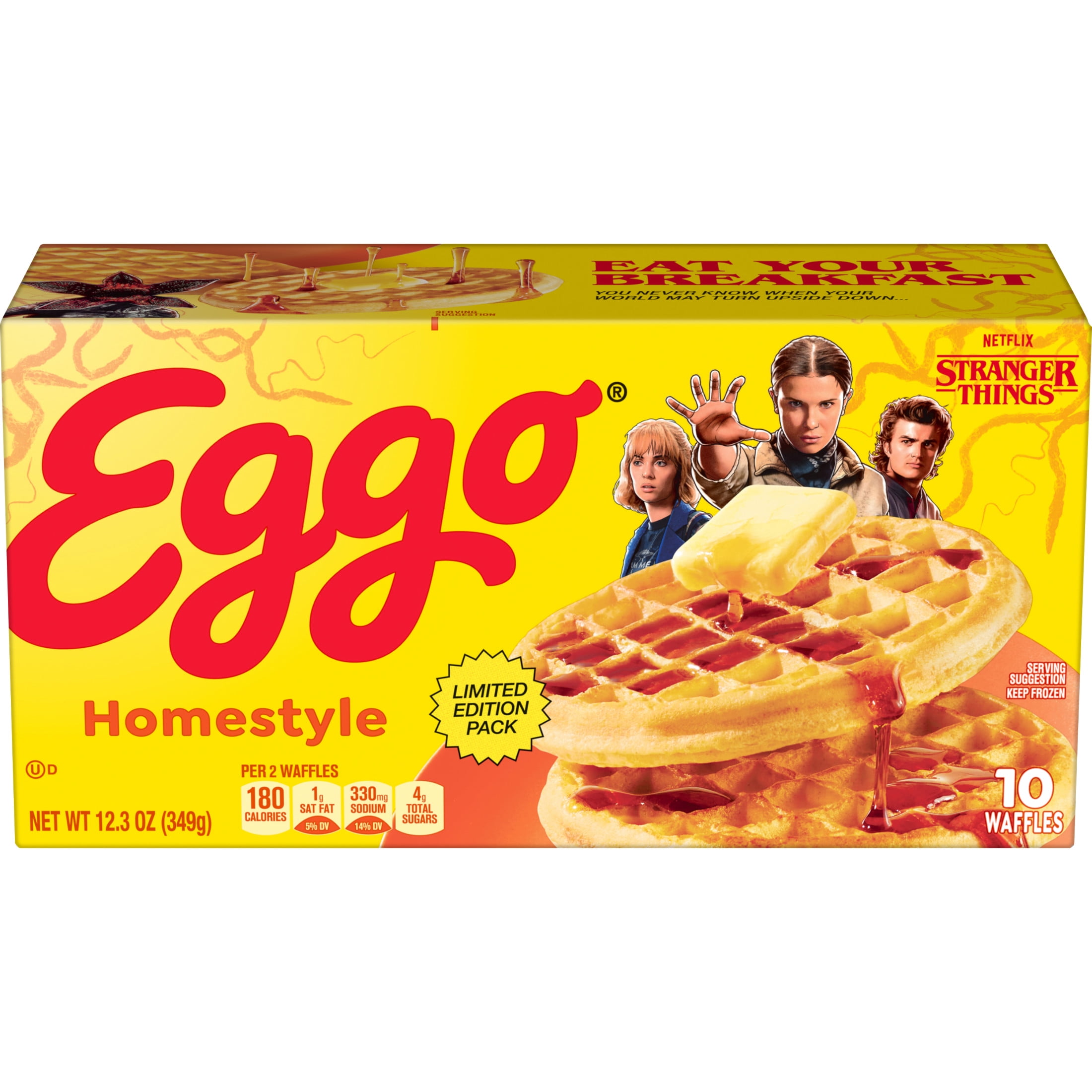 Eggo Homestyle Waffles, Frozen Breakfast, 12.3 oz, 10 Count, Regular ...