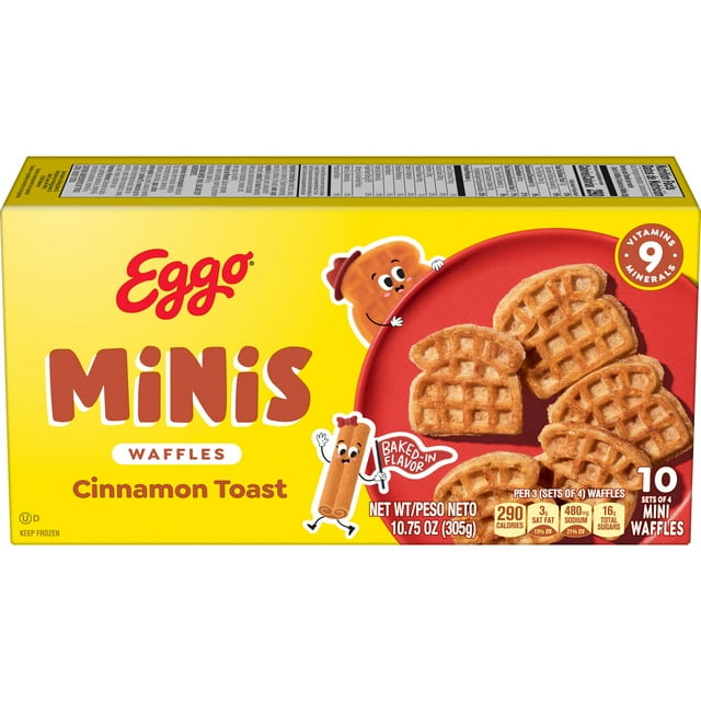 Eggo Minis Cinnamon Toast Waffle Bites, Frozen Breakfast, 10.75 oz, 10 ...
