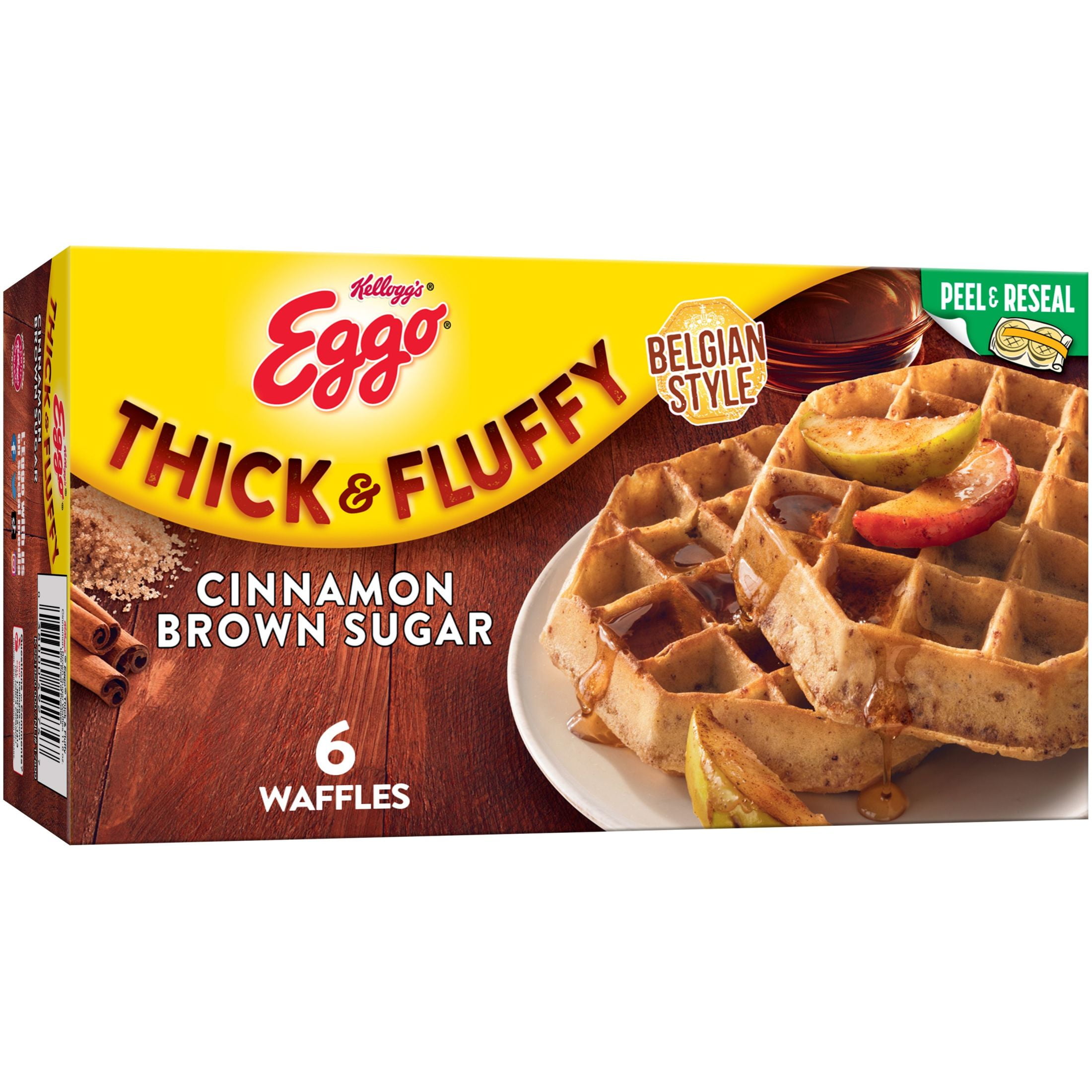 Eggo Thick and Fluffy Cinnamon Brown Sugar Waffles, 11.6 oz 6 Count ...