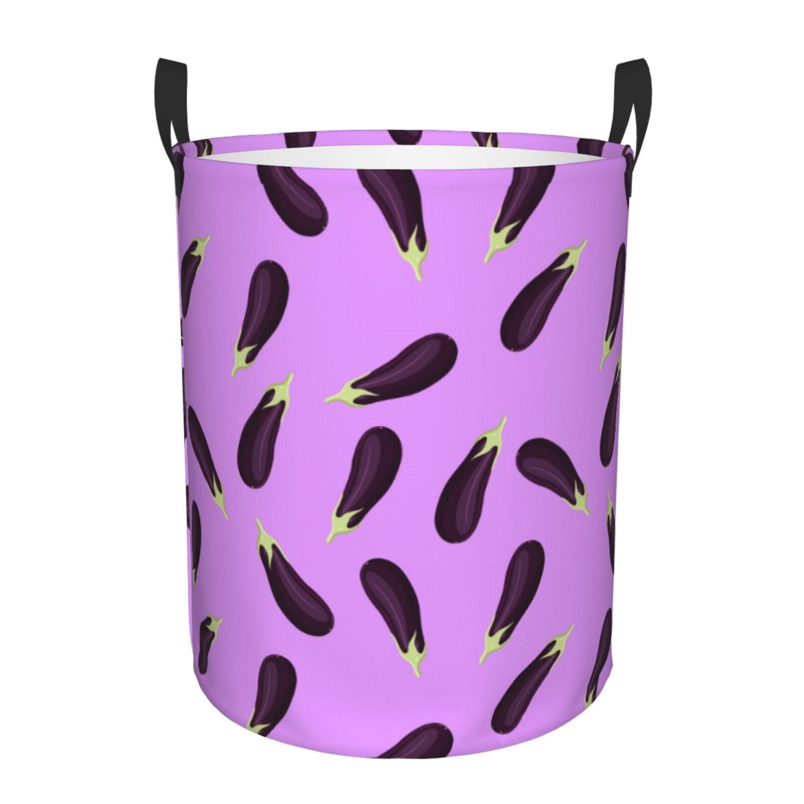 Eggplant Pattern purple Laundry Basket, Laundry Hamper Waterproof ...