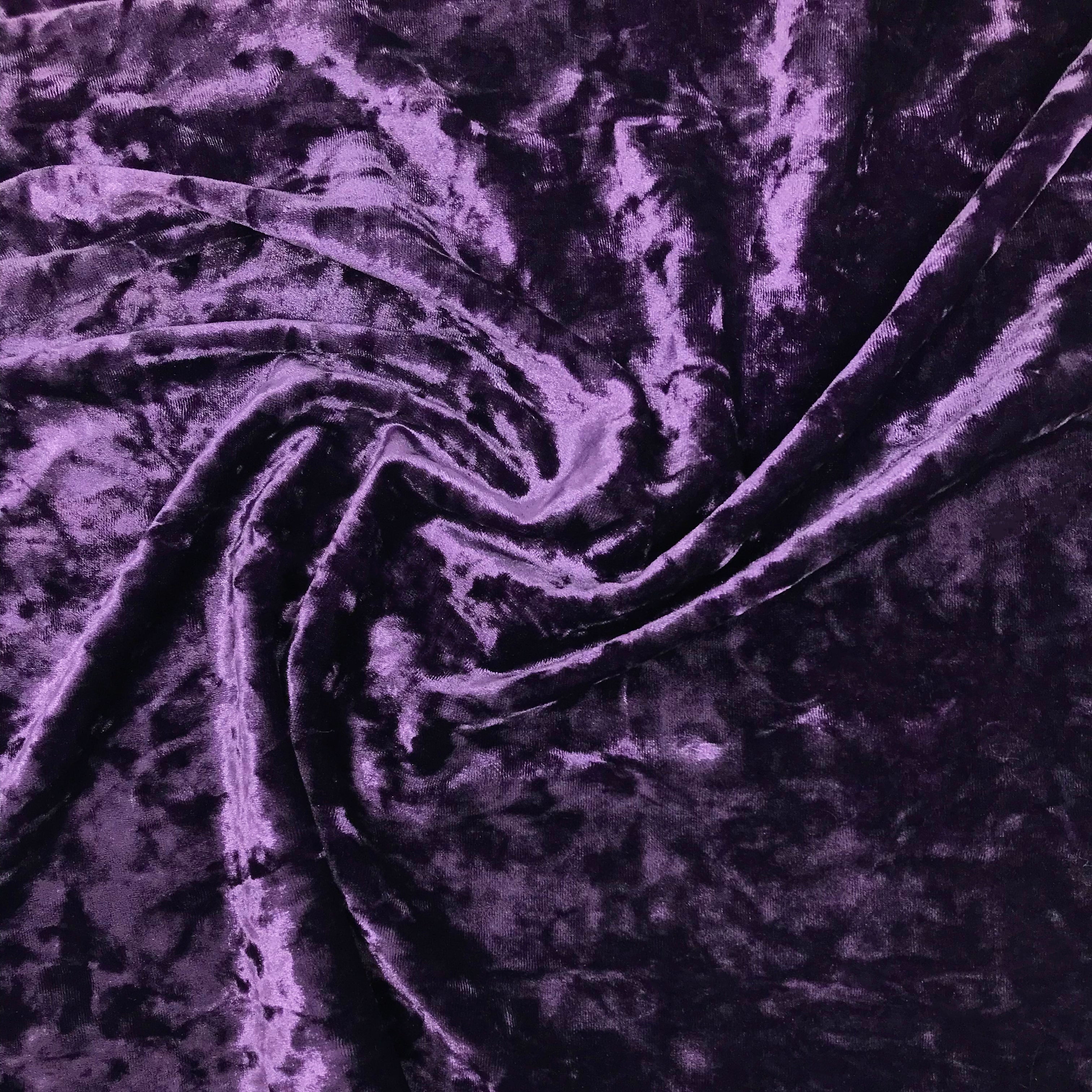 Eggplant Purple Crushed Stretch Velvet Solid - Walmart.com