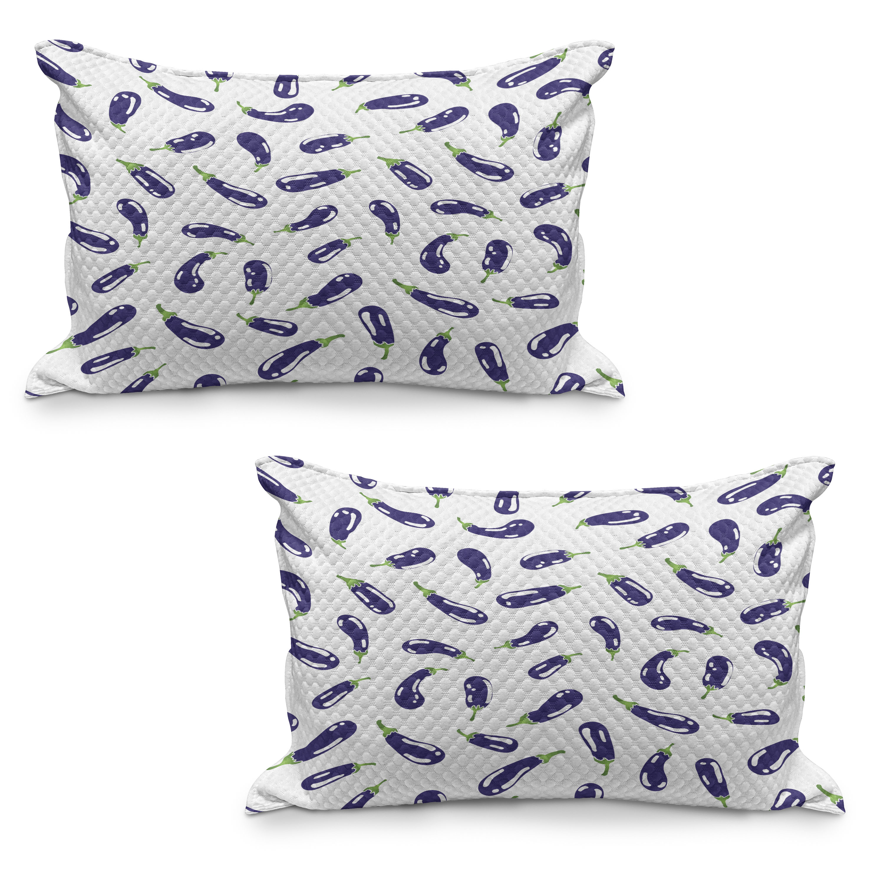 Eggplant Quilted Pillowcover Set of 2, Eggplants on a Plain Background ...