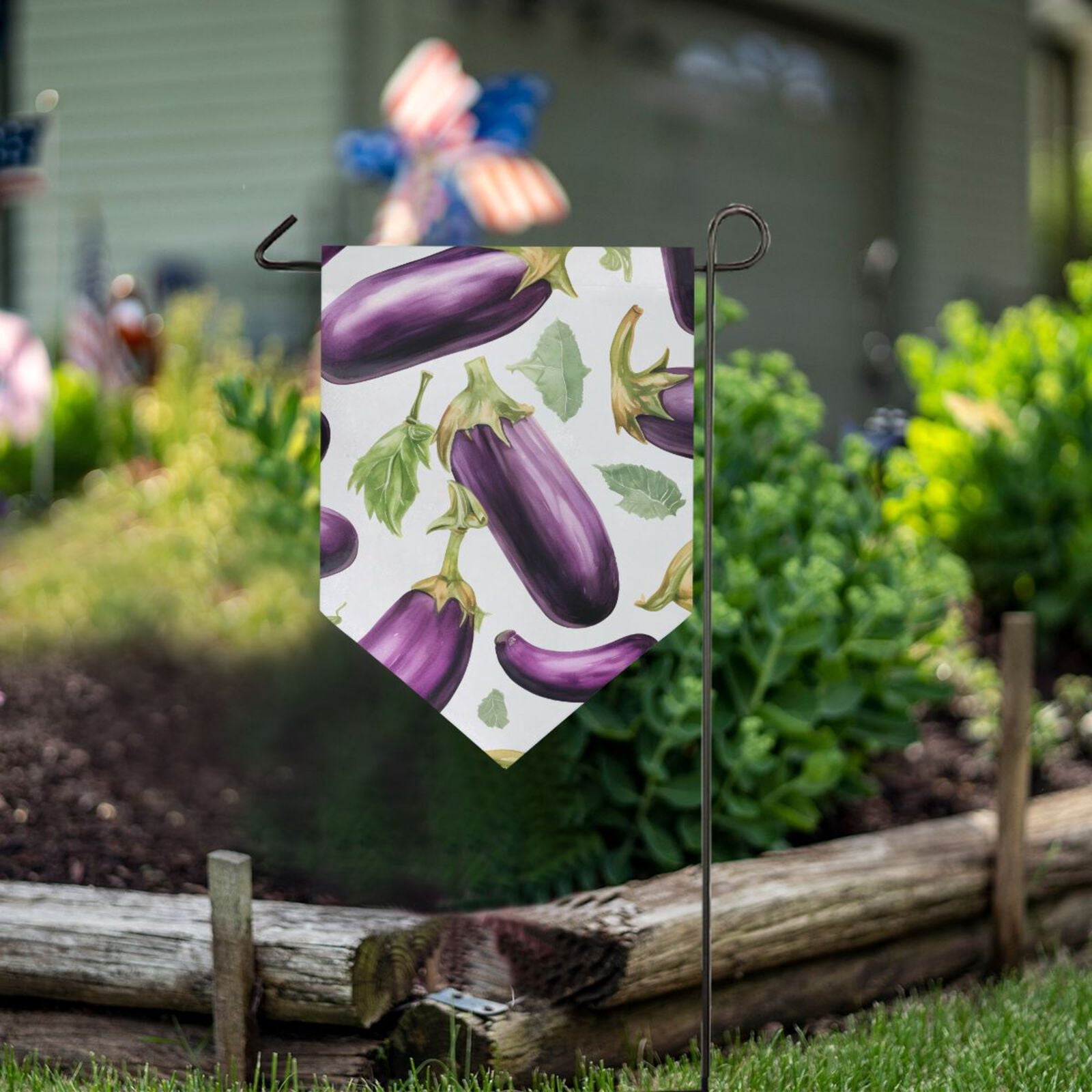 Eggplants Garden Flag 18" x 12.5" Double Sided Yard Lawn Outdoor Decor ...