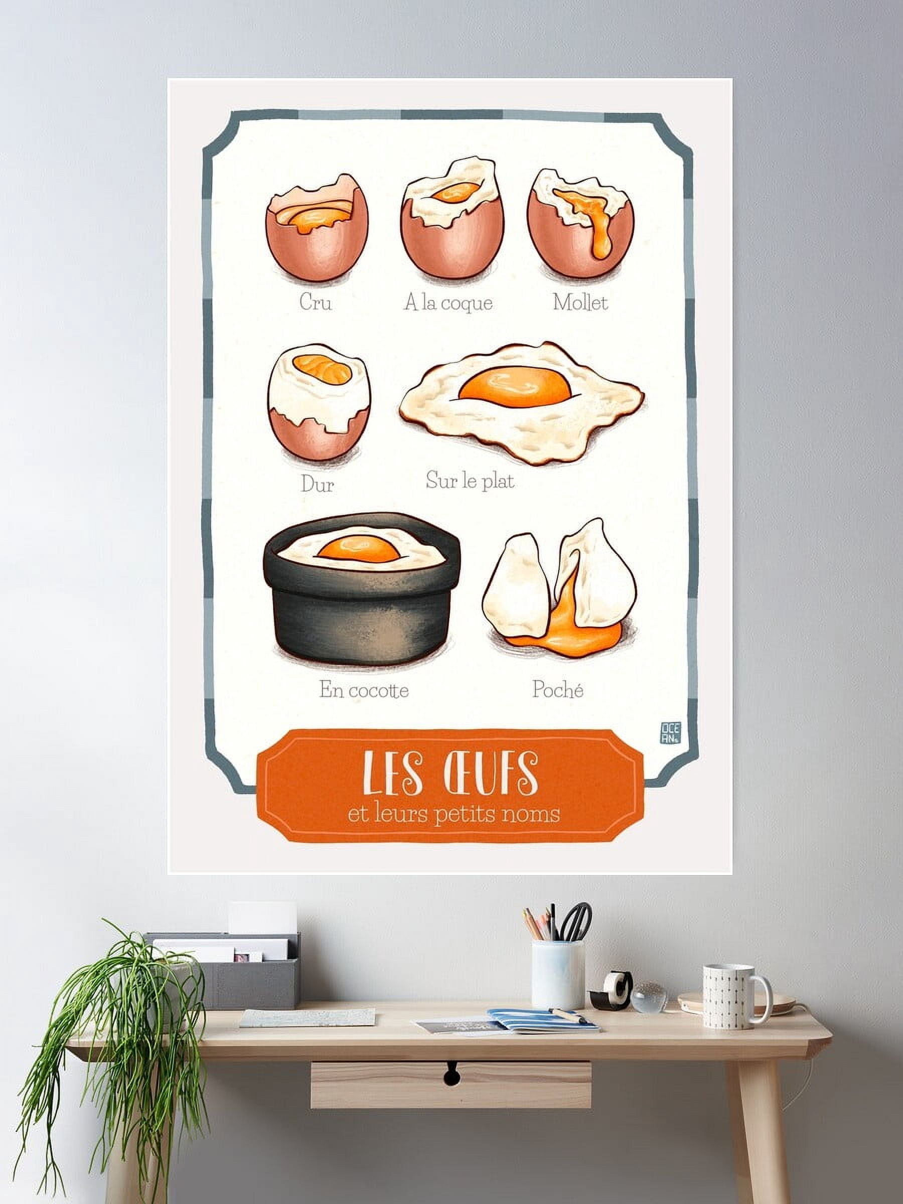 Eggs And Their French Little Names Poster Wall Art, Modern Wall Decor ...