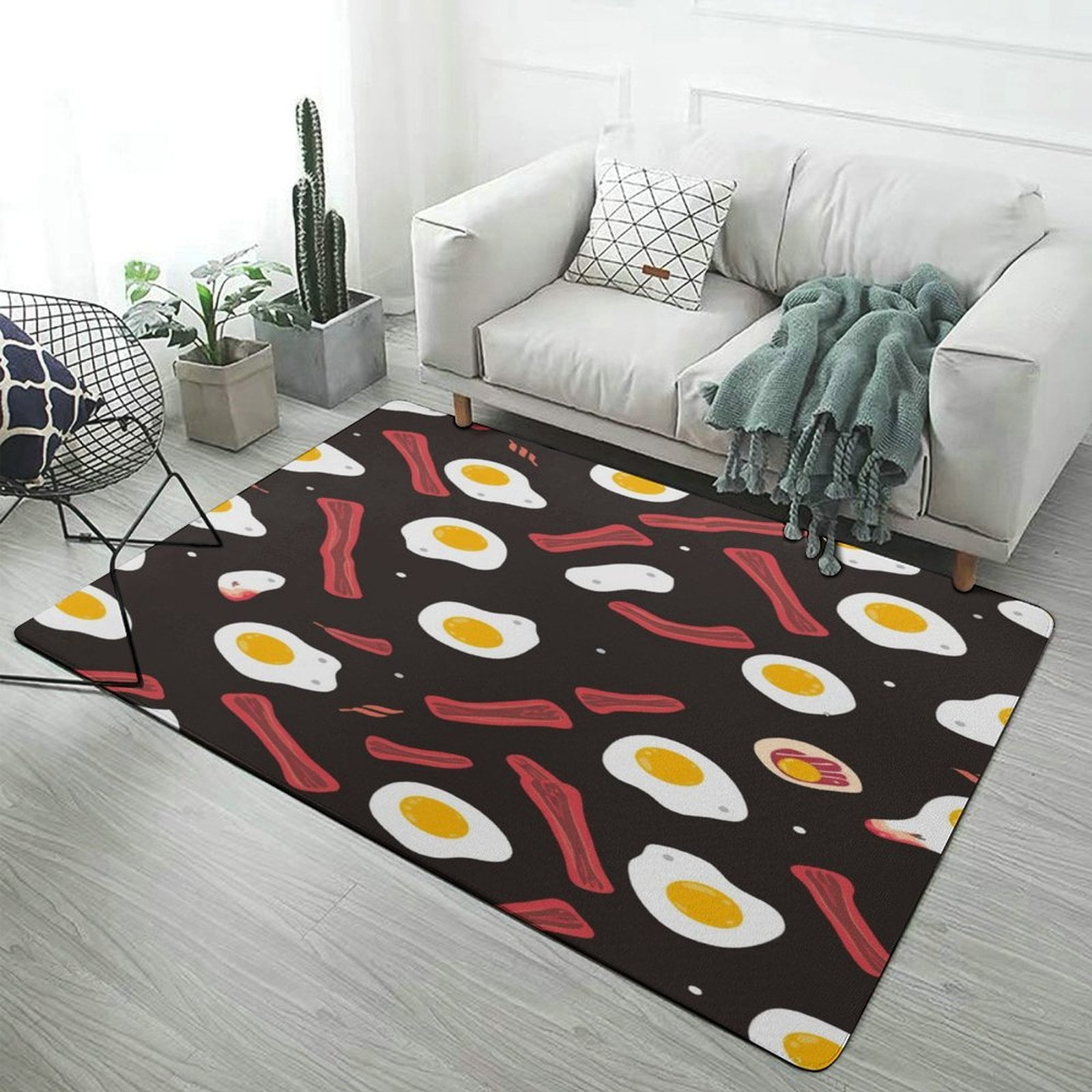 Eggs Bacon Breakfast Carpet Rug for Bedroom Living Room Home Sofa ...