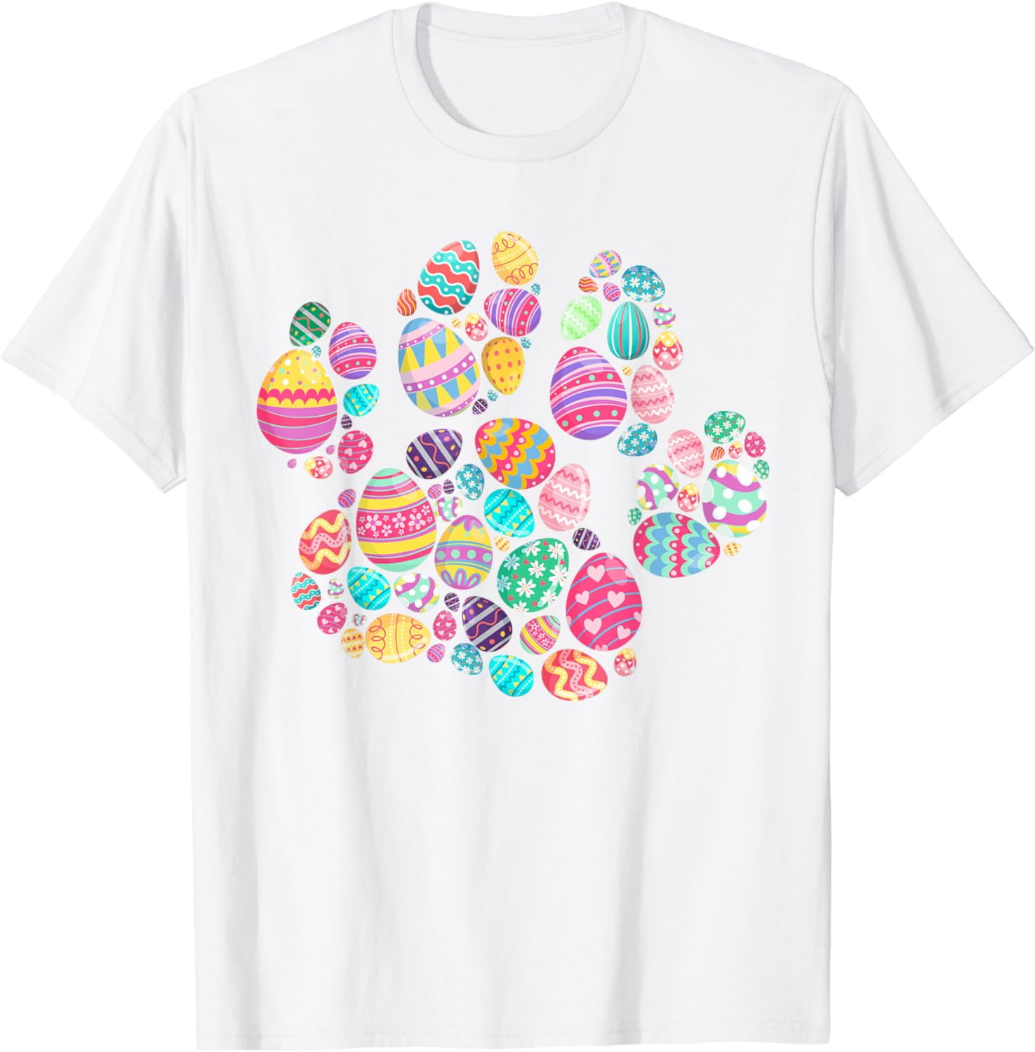 Eggs Colorful Dog Paw Cat Paw Easter's Day 2024 Bunny Womens T-Shirt ...