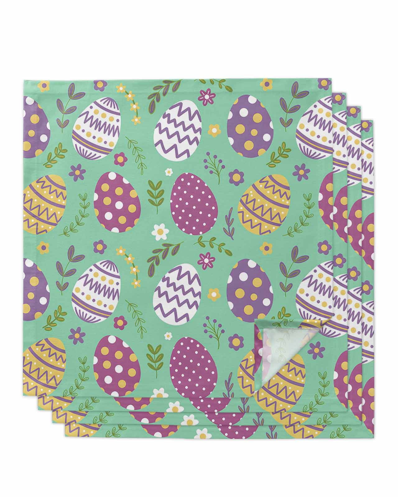 Eggs Easter Cloth Napkins Set of 4 Reusable Dinner Napkins, Elegant ...