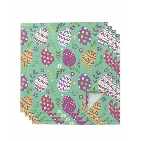Eggs Easter Cloth Napkins Set of 4 Reusable Dinner Napkins, Elegant ...