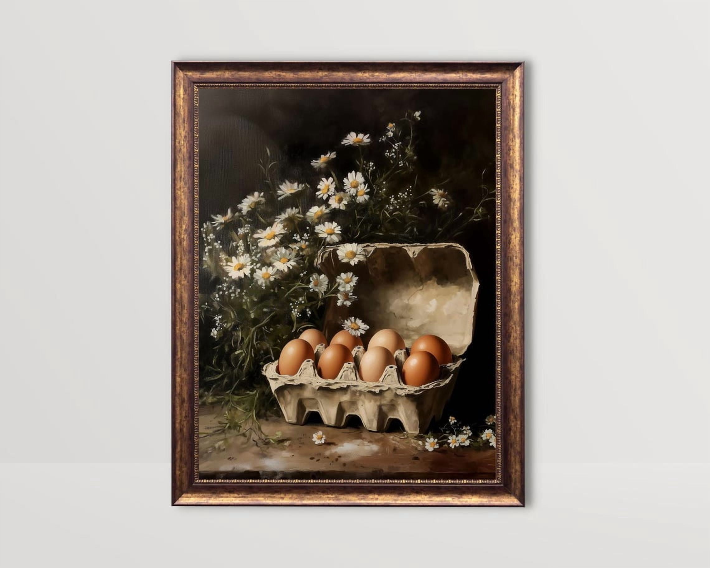 Eggs, Kitchen Wall Art, Moody Still Life Dark Whimsical Food Print ...