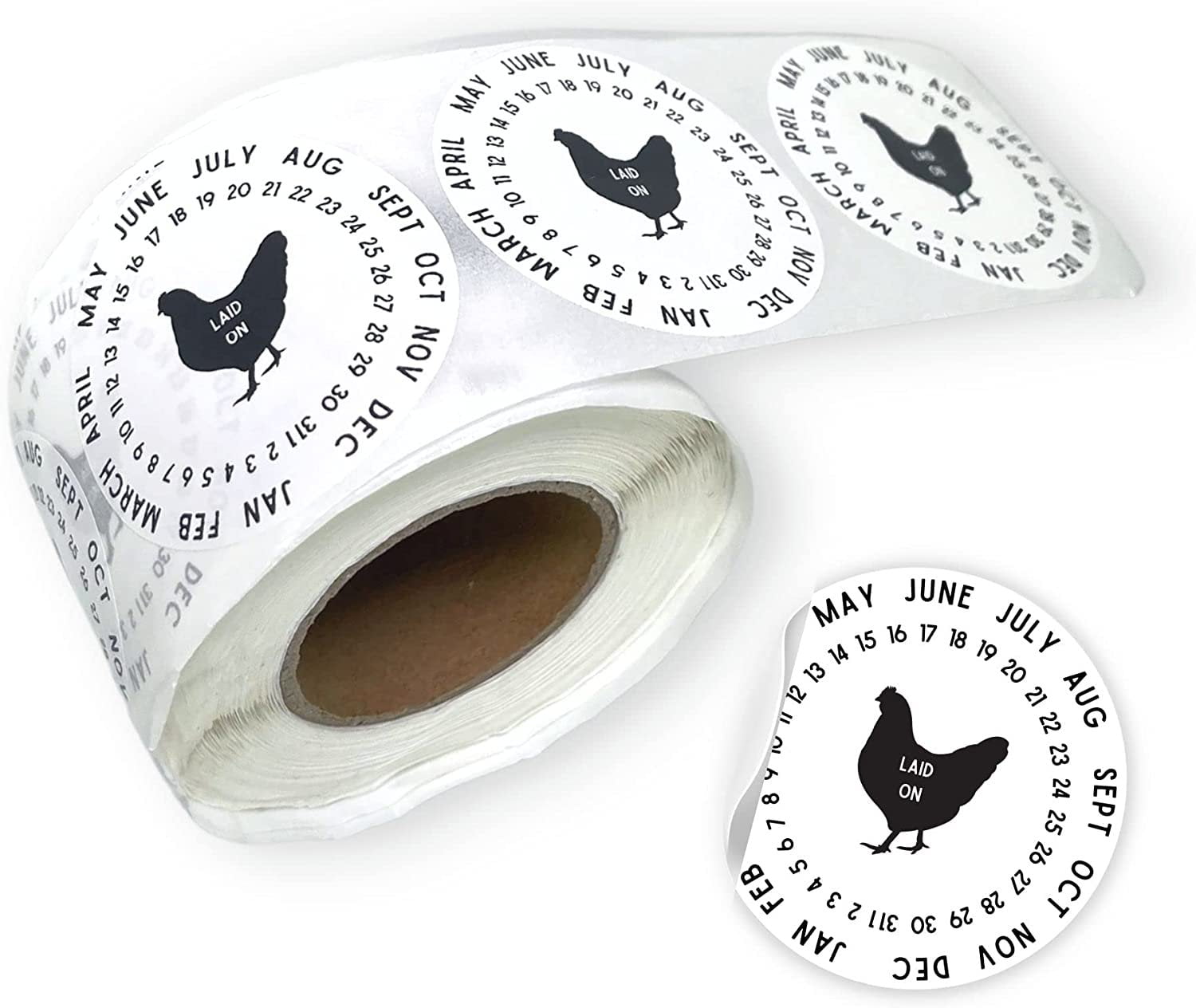 Eggs Laid On Date Stickers 350 Pc Roll 2" Round Stickers Farm Fresh ...