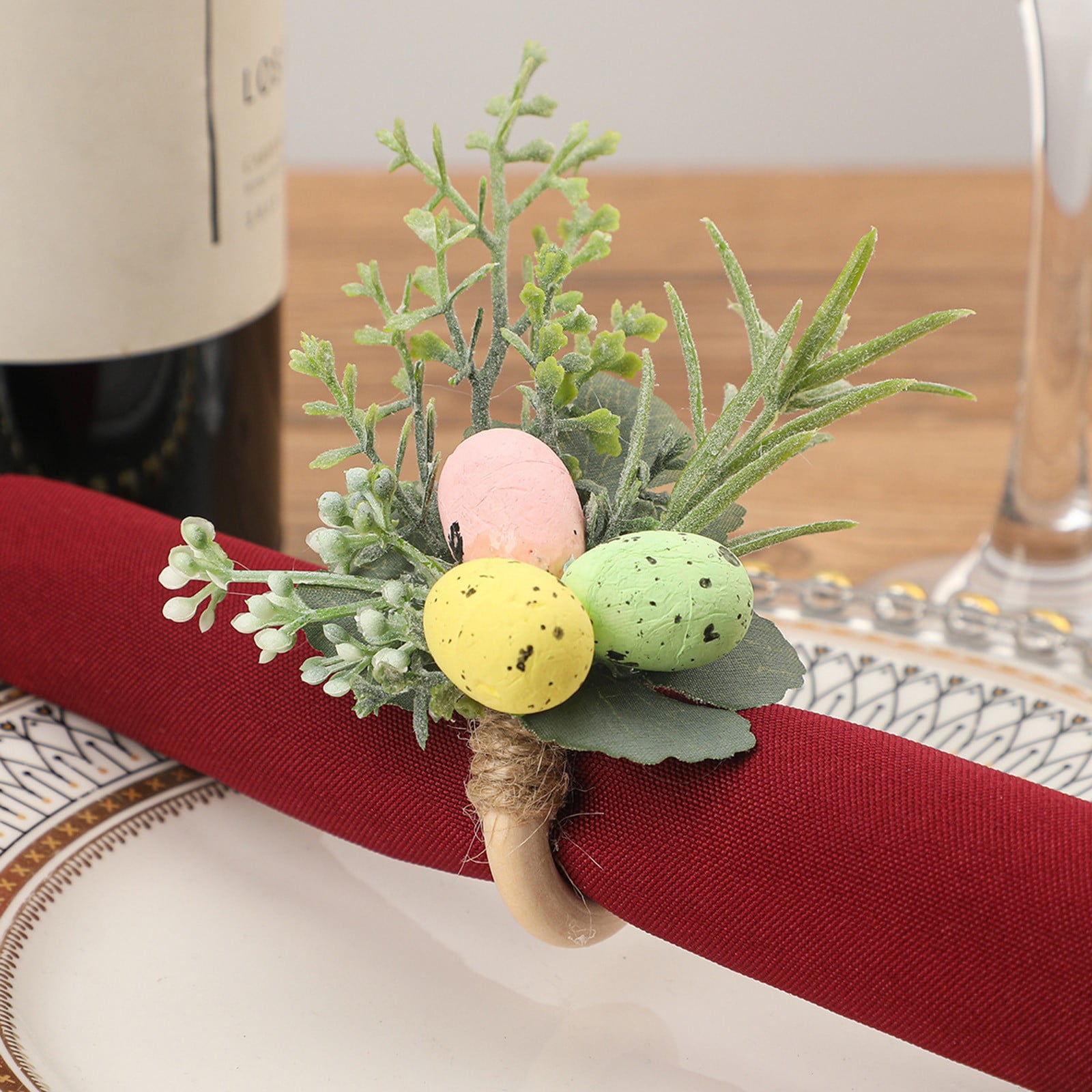 Eggs Napkin Rings, Easter Eggs Spring Napkin Rings, Rattan Napkin Ring ...