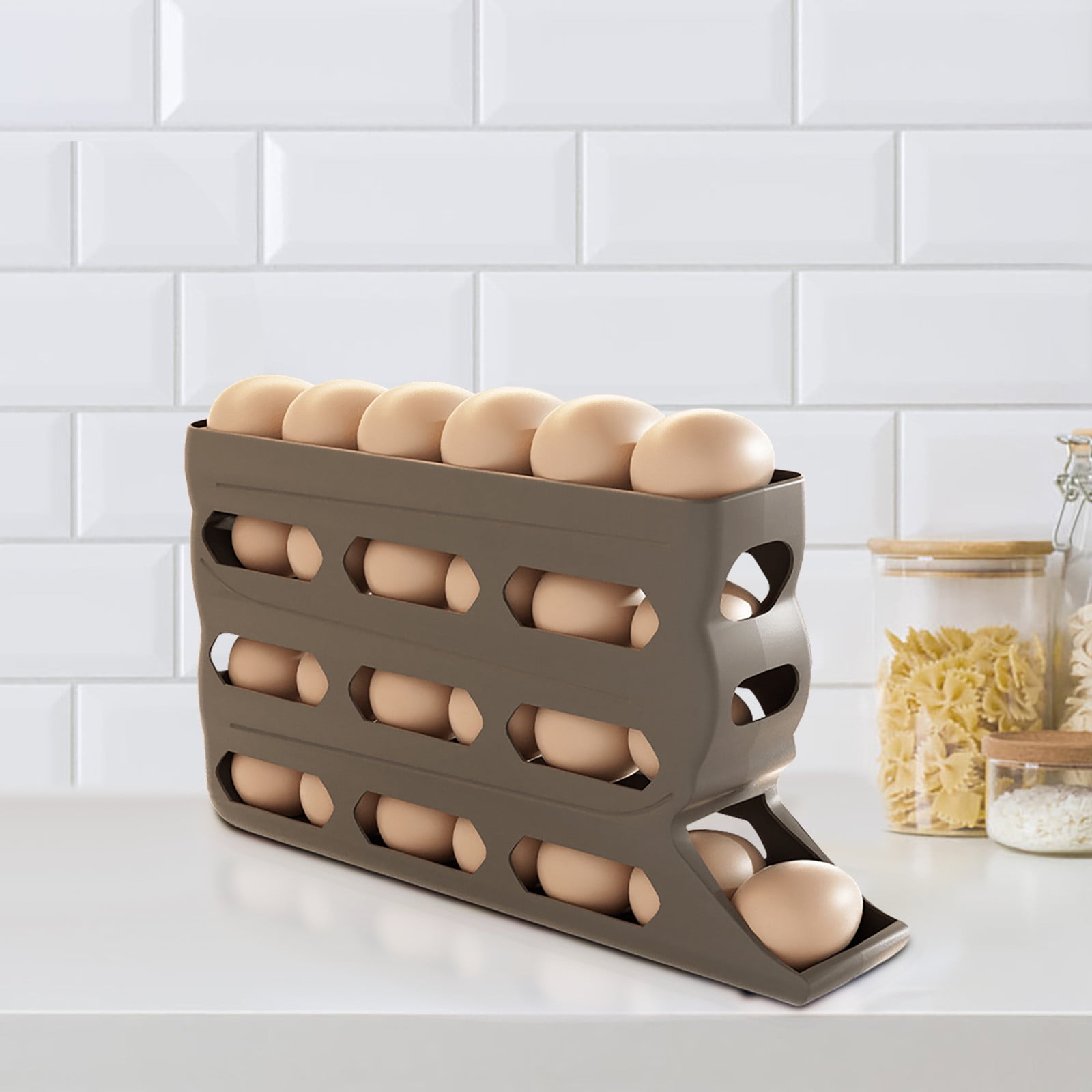 Eggs Preservation Rack, Rolling Side Door Storage, Adjustable Capacity ...