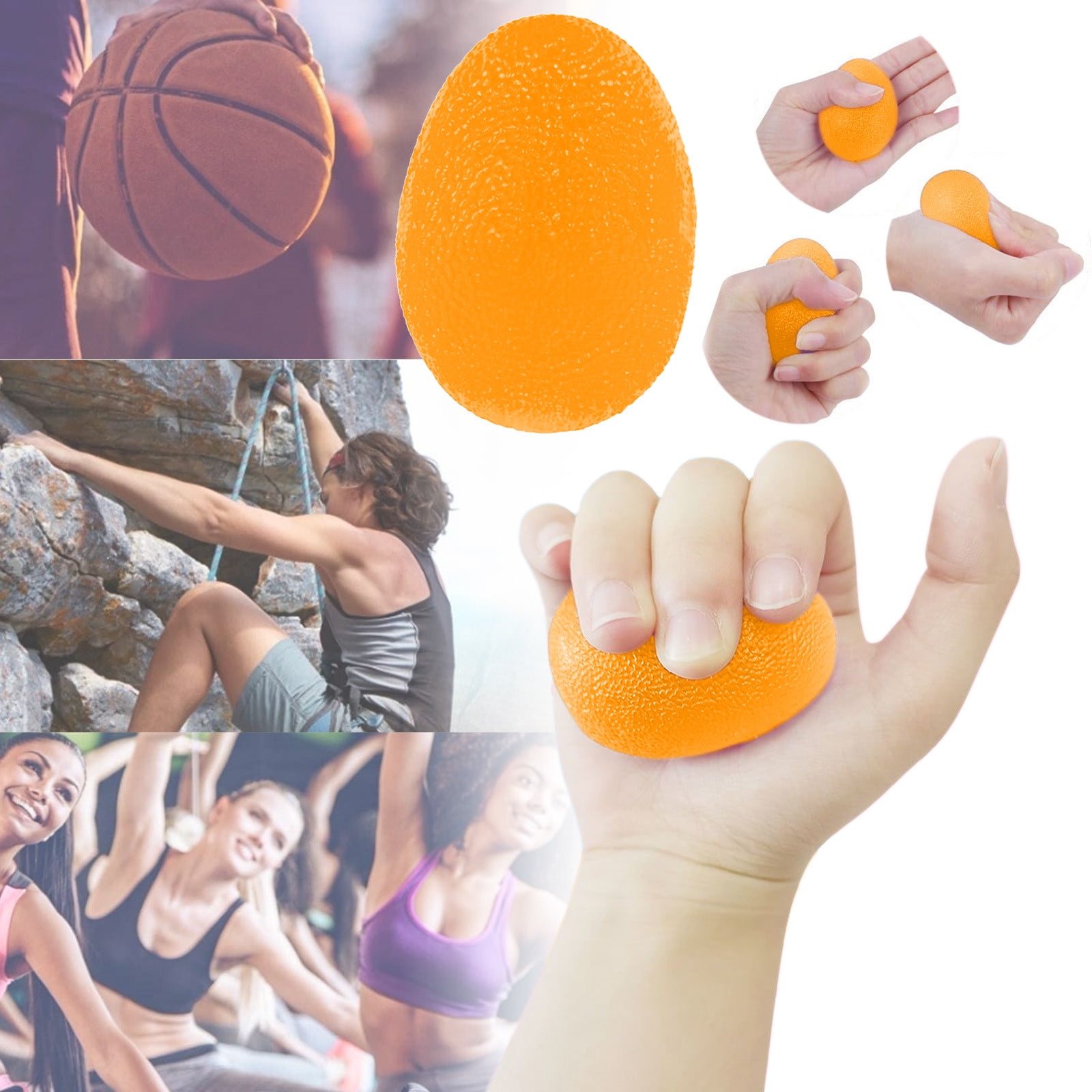 Eggs Shaped Rubber Hand Grip Stress Relief Balls - Colorful Portable ...