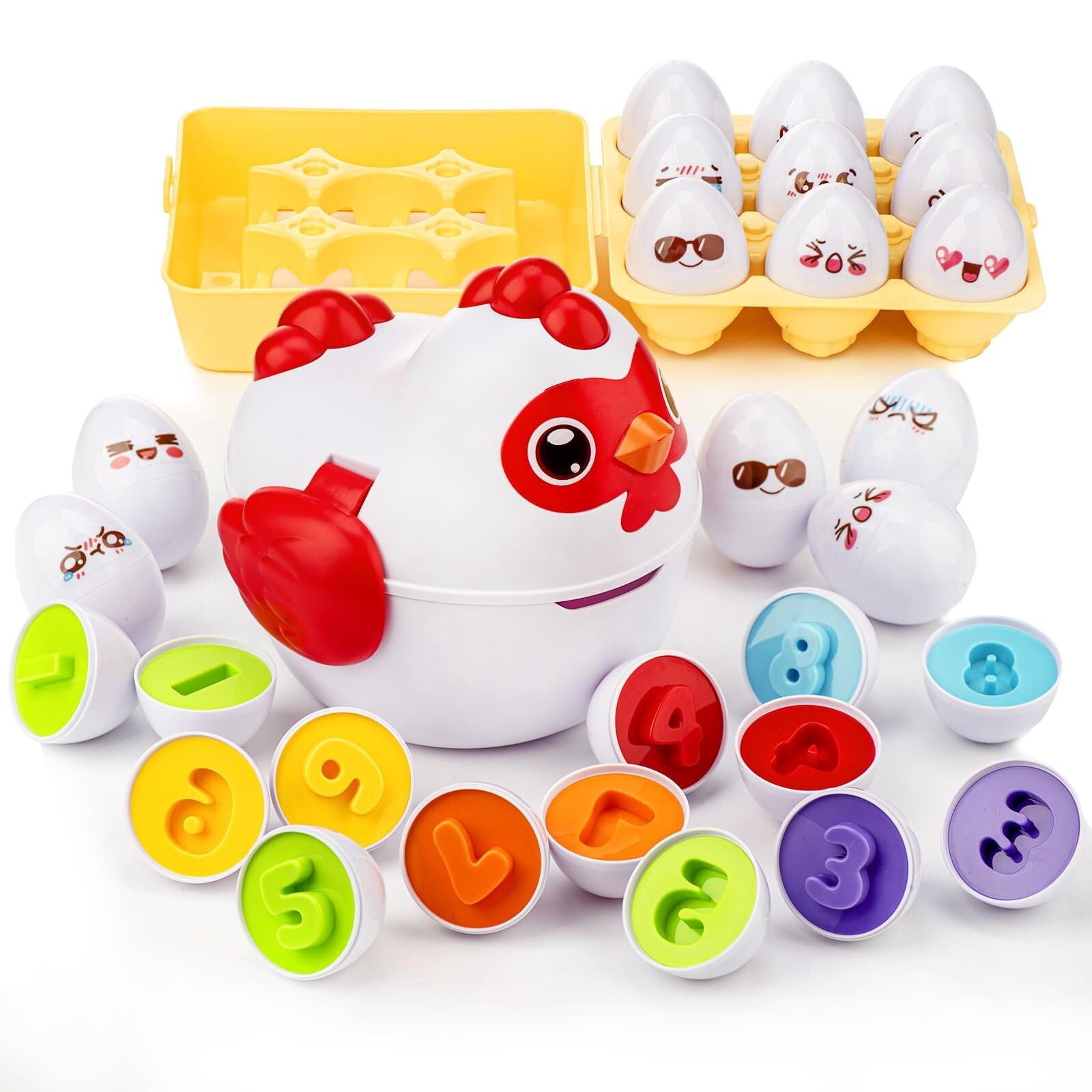 Eggs Toys Matching Game for Toddlers, 12 Matching Eggs Set - Walmart.com