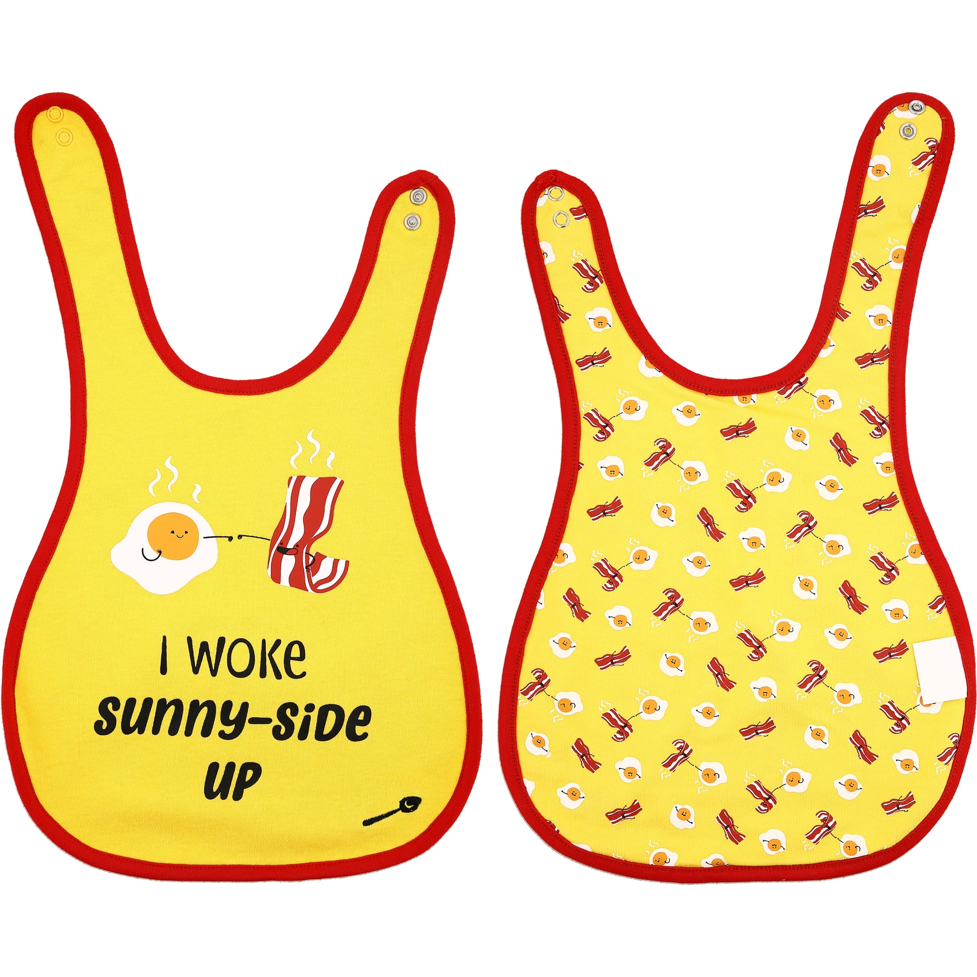 Pavilion Gift Company - Eggs and Bacon - Yellow Reversible Bib 6 Months ...