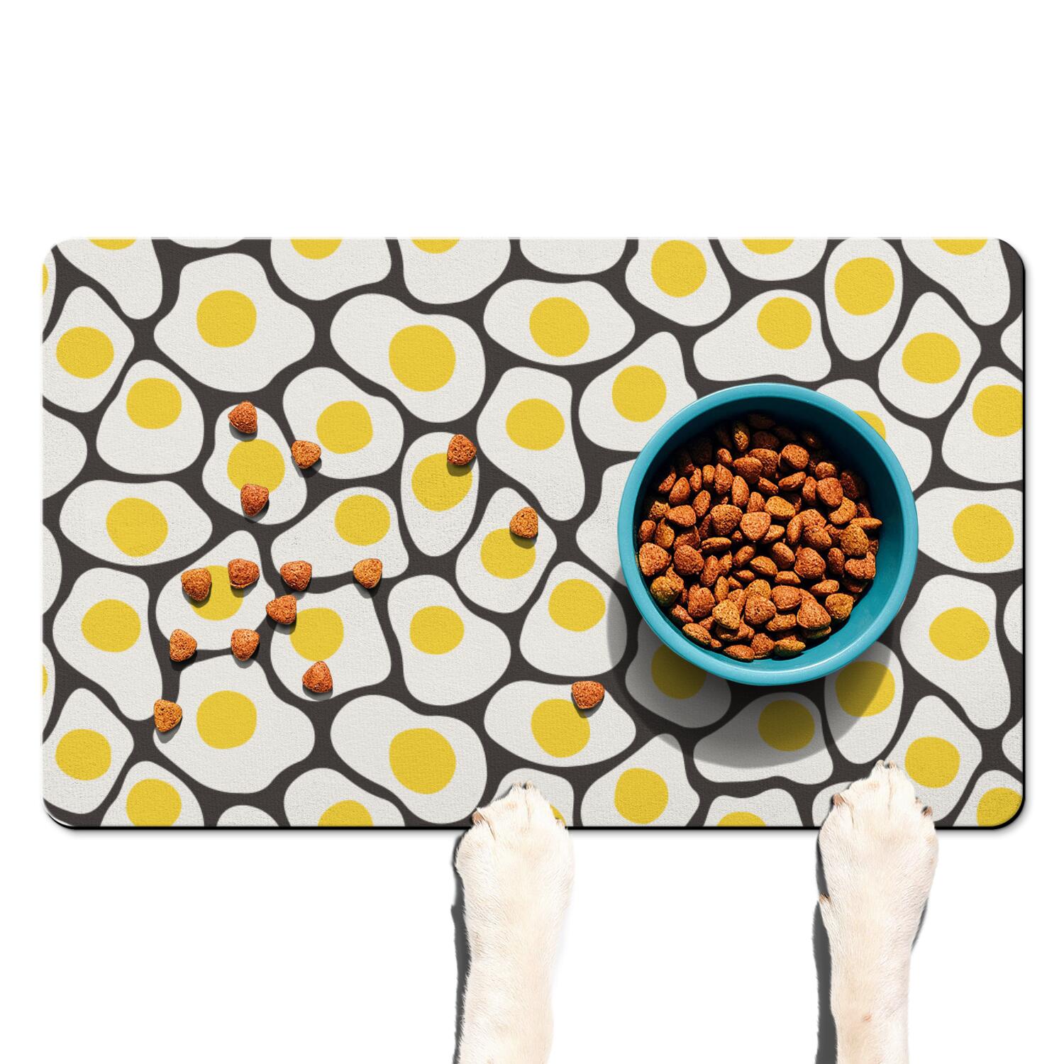 Eggshell Pattern Pet Water Bowl Mat - 4-Layer Dog Feeding Mat with ...