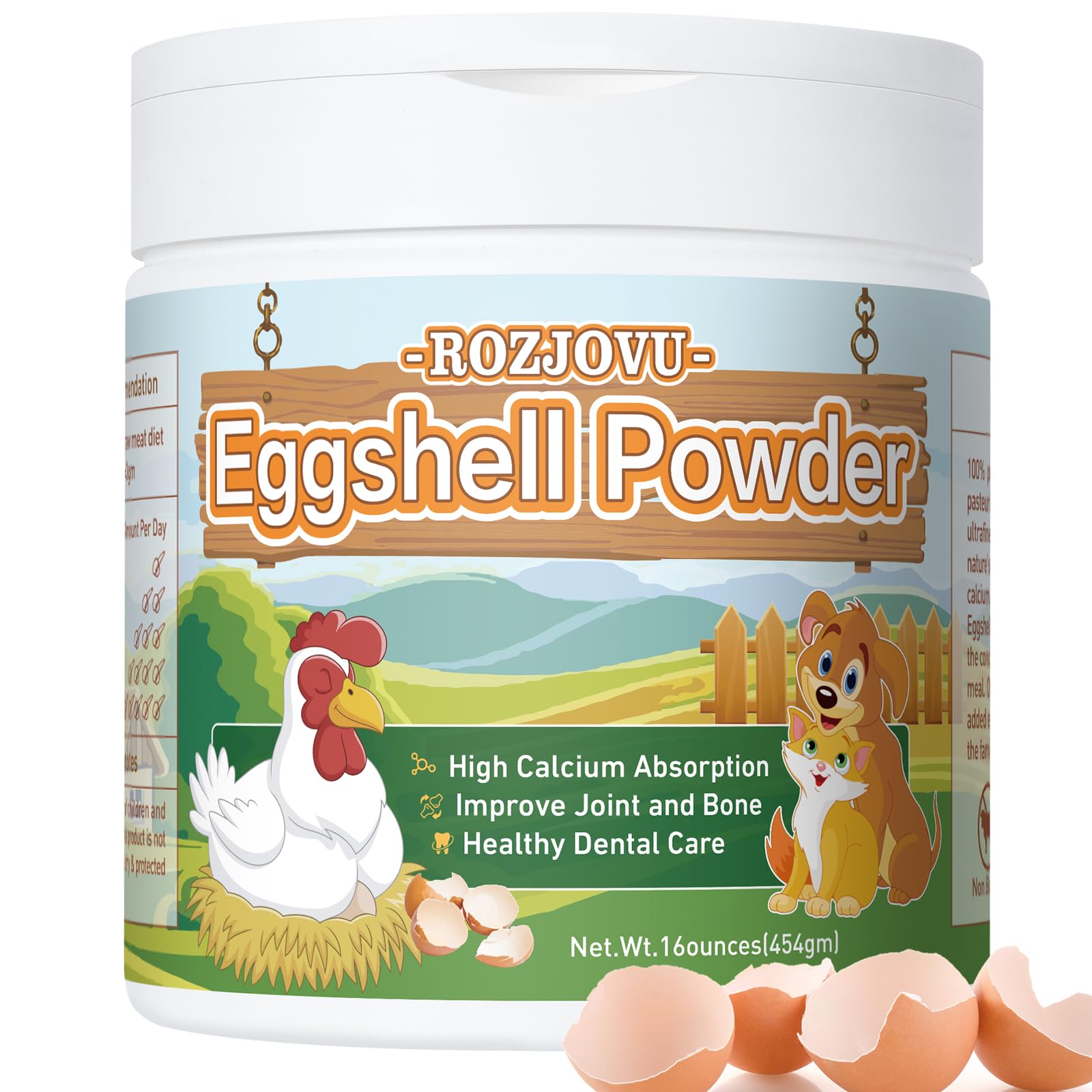 Eggshell Powder for Dogs YPF5 and Cats, Eggshell Calcium Supplement ...