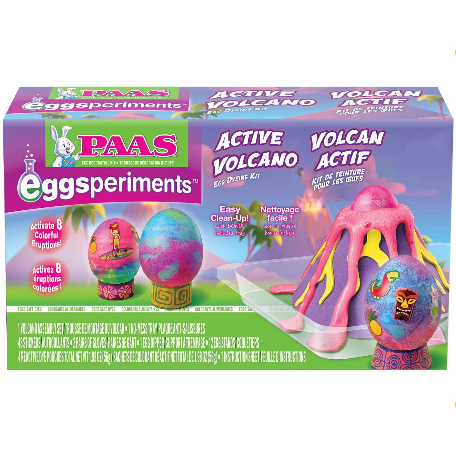 Eggsperiment Active Volcano Easter Egg Decorating Kit Dyeing Coloring ...