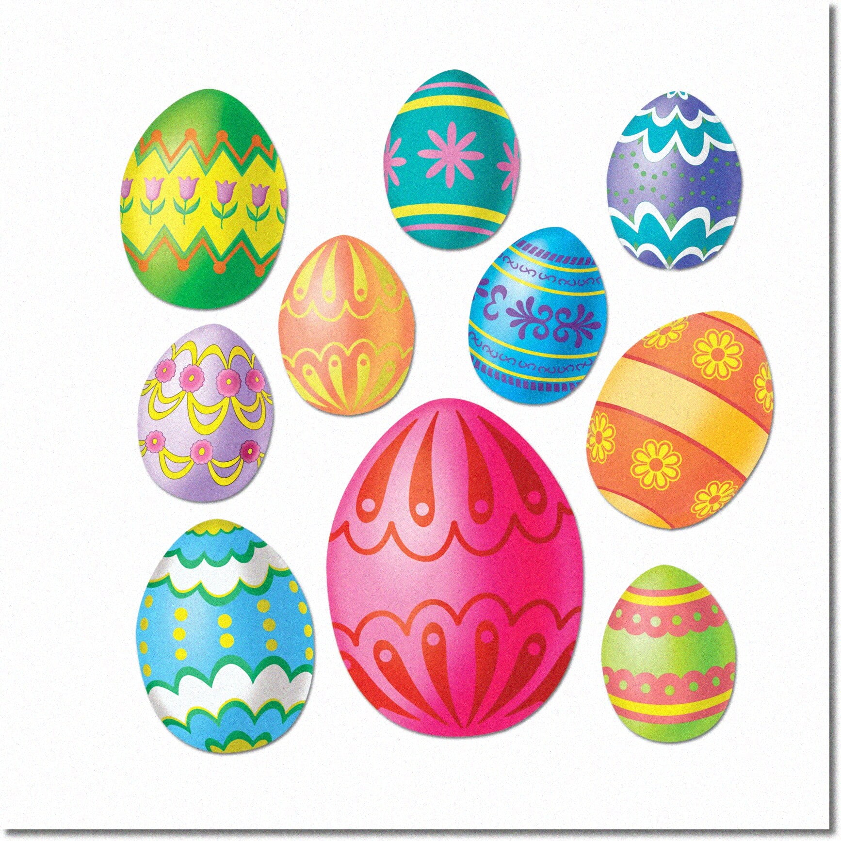 Eggstravaganza Party Pack - 10 Assorted Cut Outs for Springtime ...