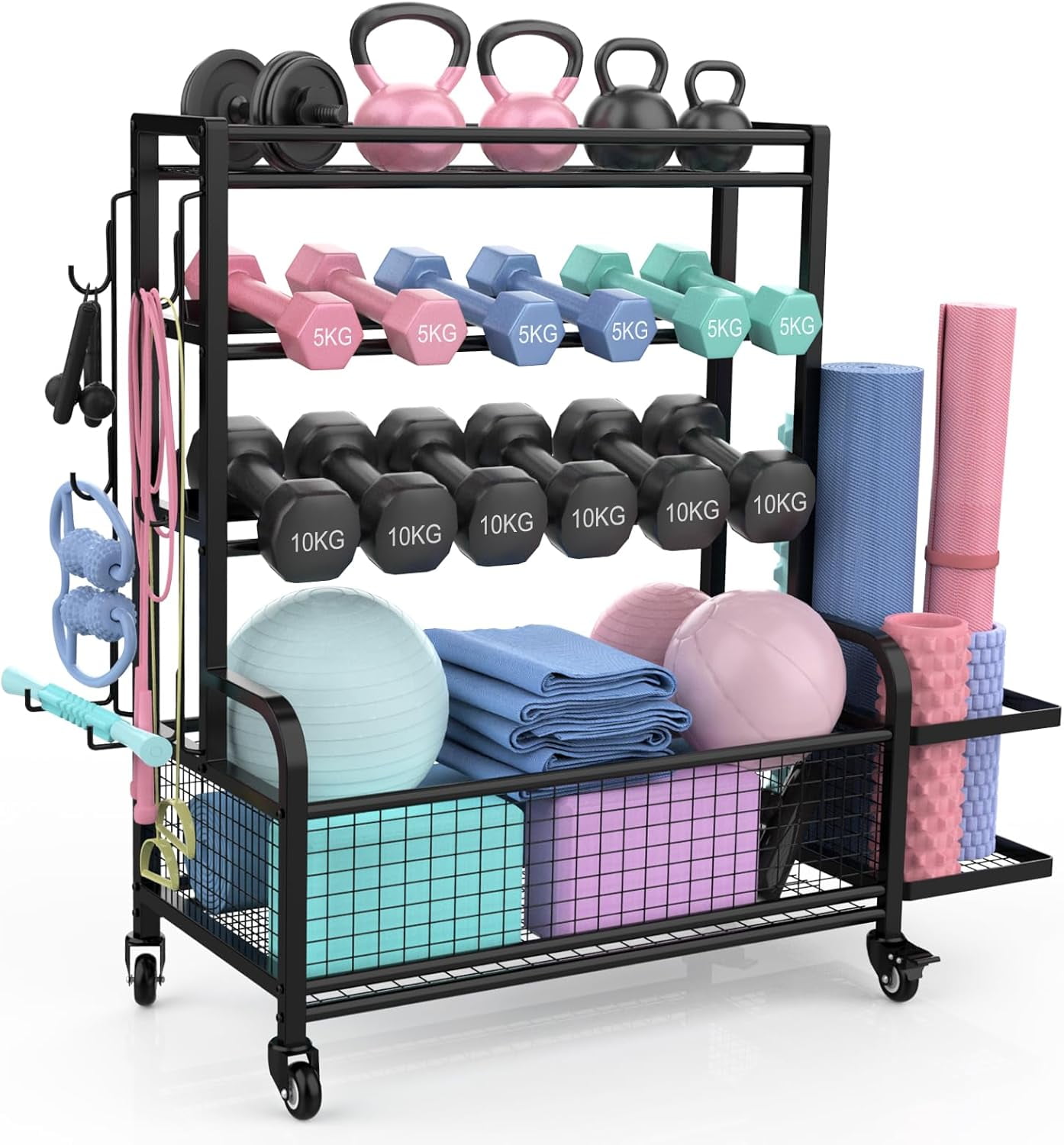 Eglua Weight Rack，Dumbbell Rack Weight Stand，4-Tier Heavy-Duty Home Gym ...