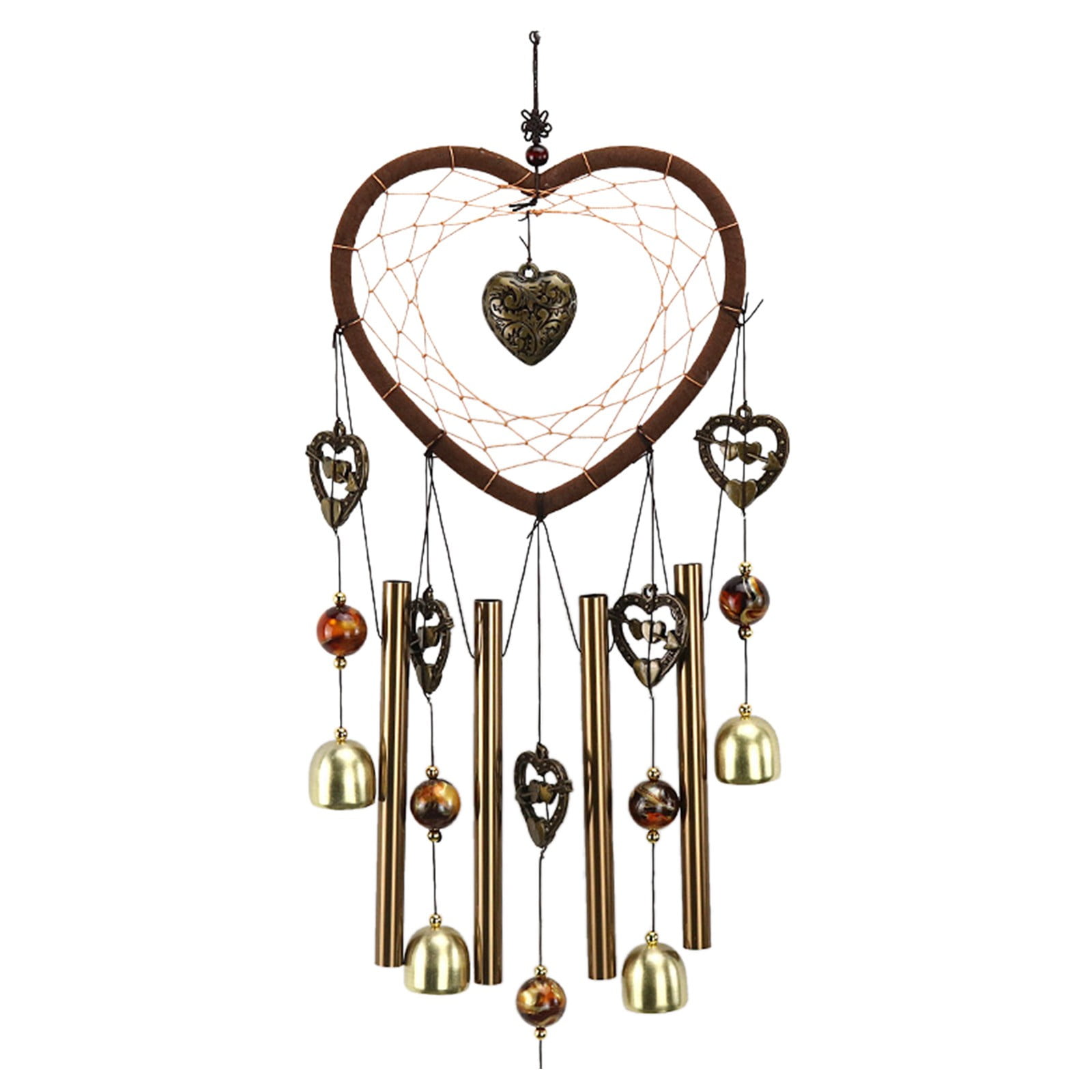 Egmy Large Outdoor Heart Wind Chime & Dream-Catcher, Durable Alloy ...